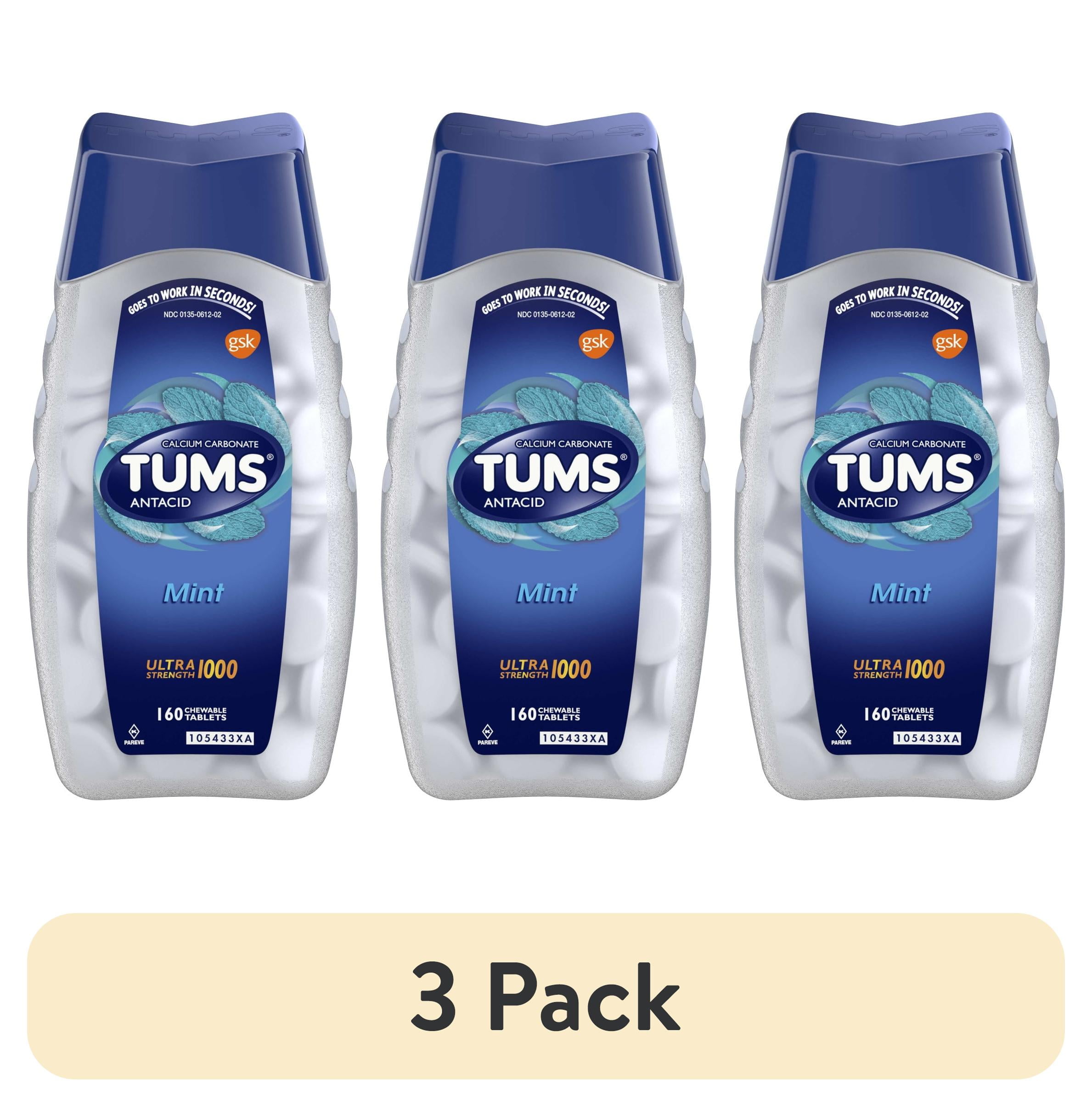 (3 pack) TUMS Antacid Chewable Tablets, Ultra Strength for Heartburn ...