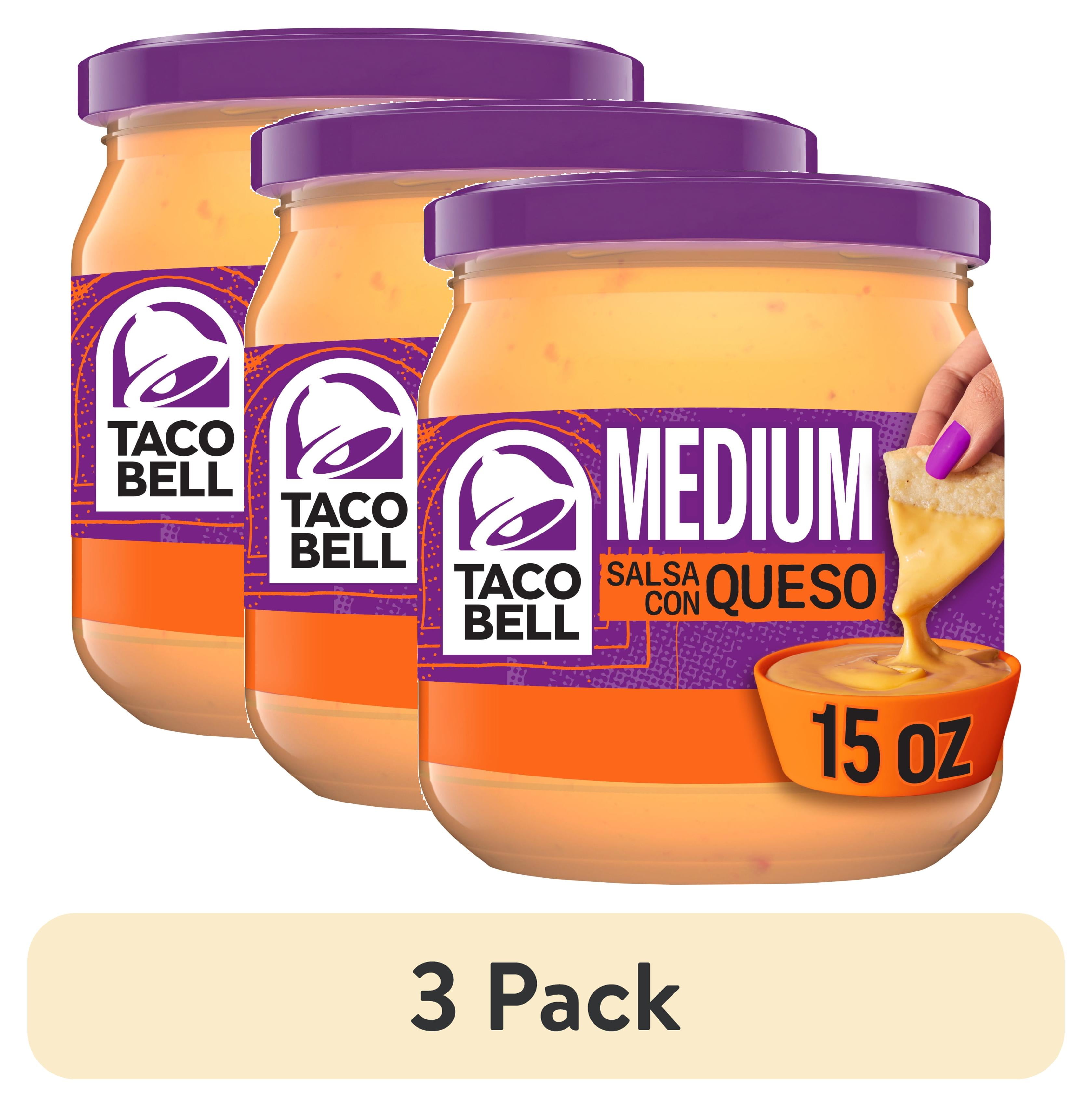 (3 pack) Taco Bell Medium Salsa Con Queso Cheese Dip, 16 oz Jar, Shelf ...