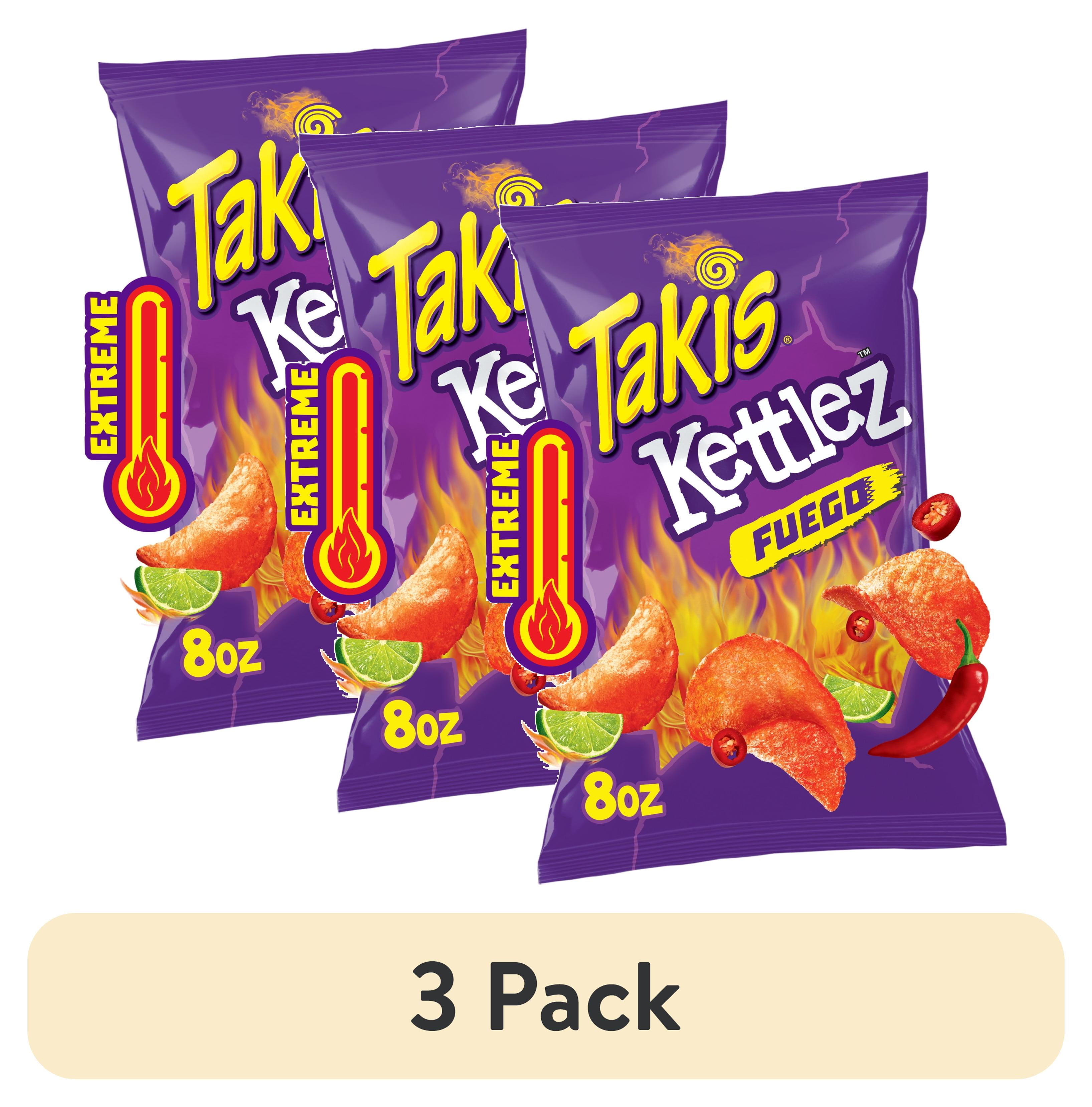 (3 pack) Takis Fuego Kettlez 8 oz Sharing Size Bag, Hot Chili Pepper ...