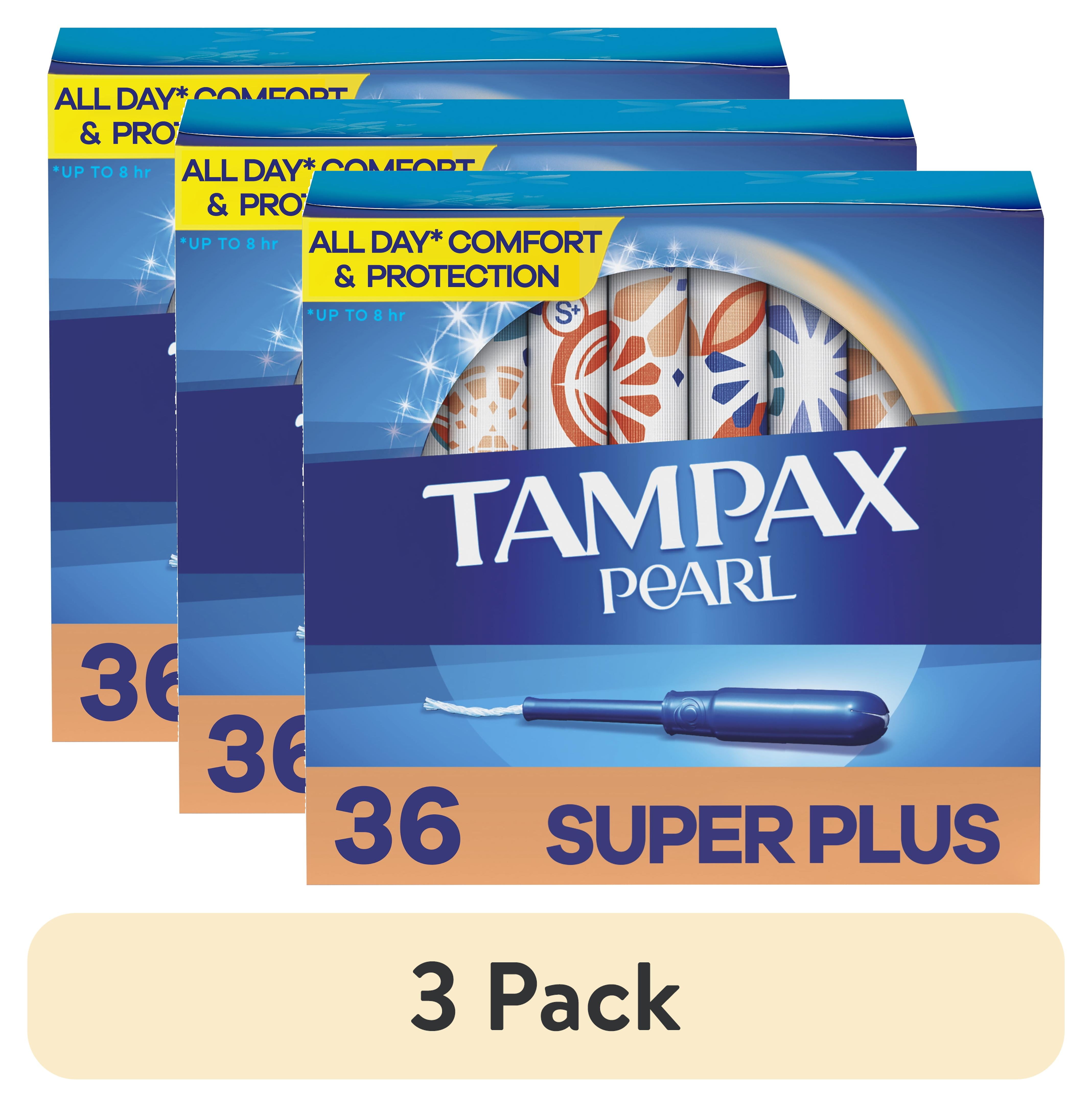 (3 pack) Tampax Pearl Tampons with LeakGuard Braid, Super Plus ...