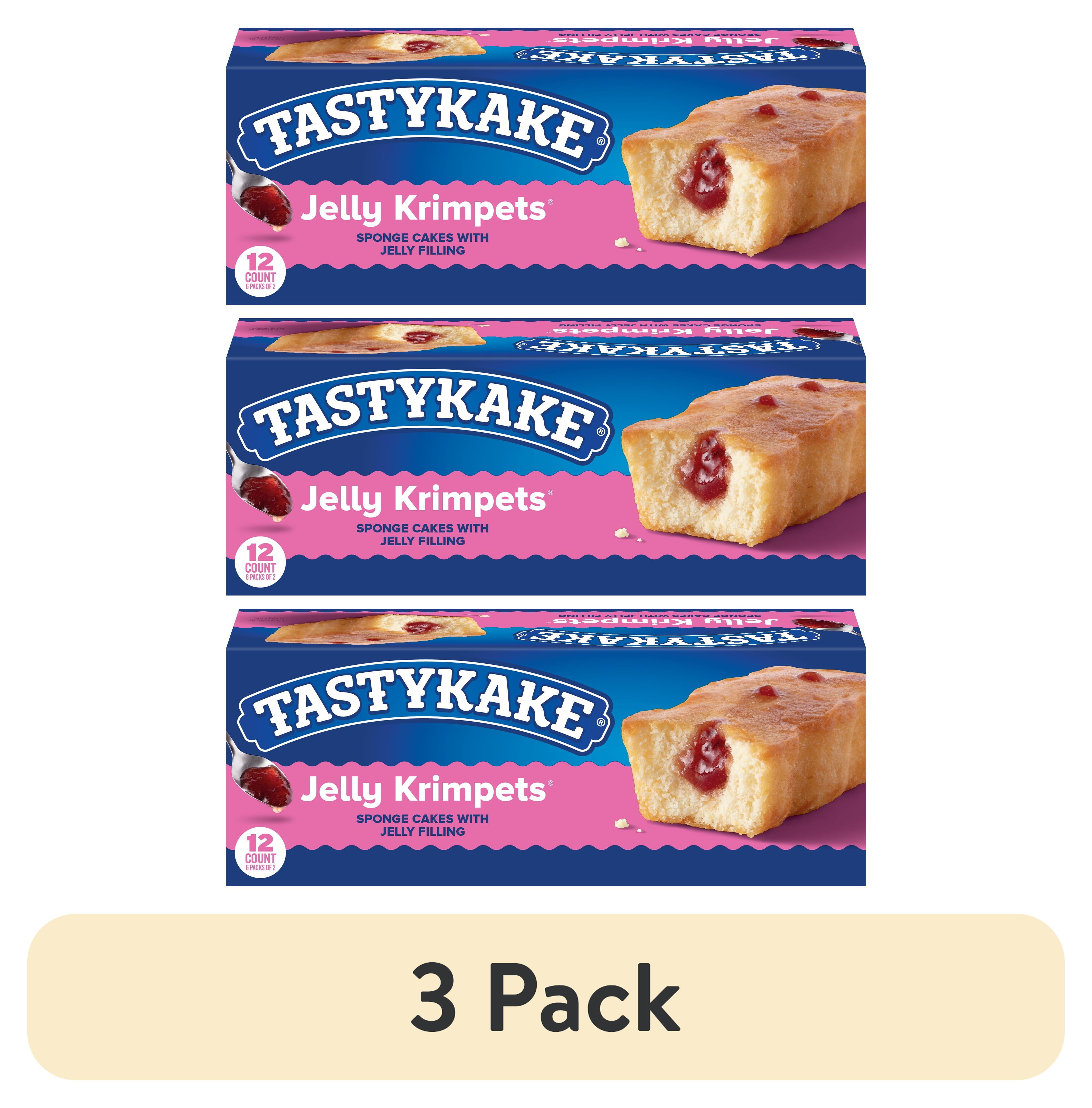 (3 pack) Tastykake Jelly Krimpets, 12 Count, 6 Packs of 2 Jelly Filled ...