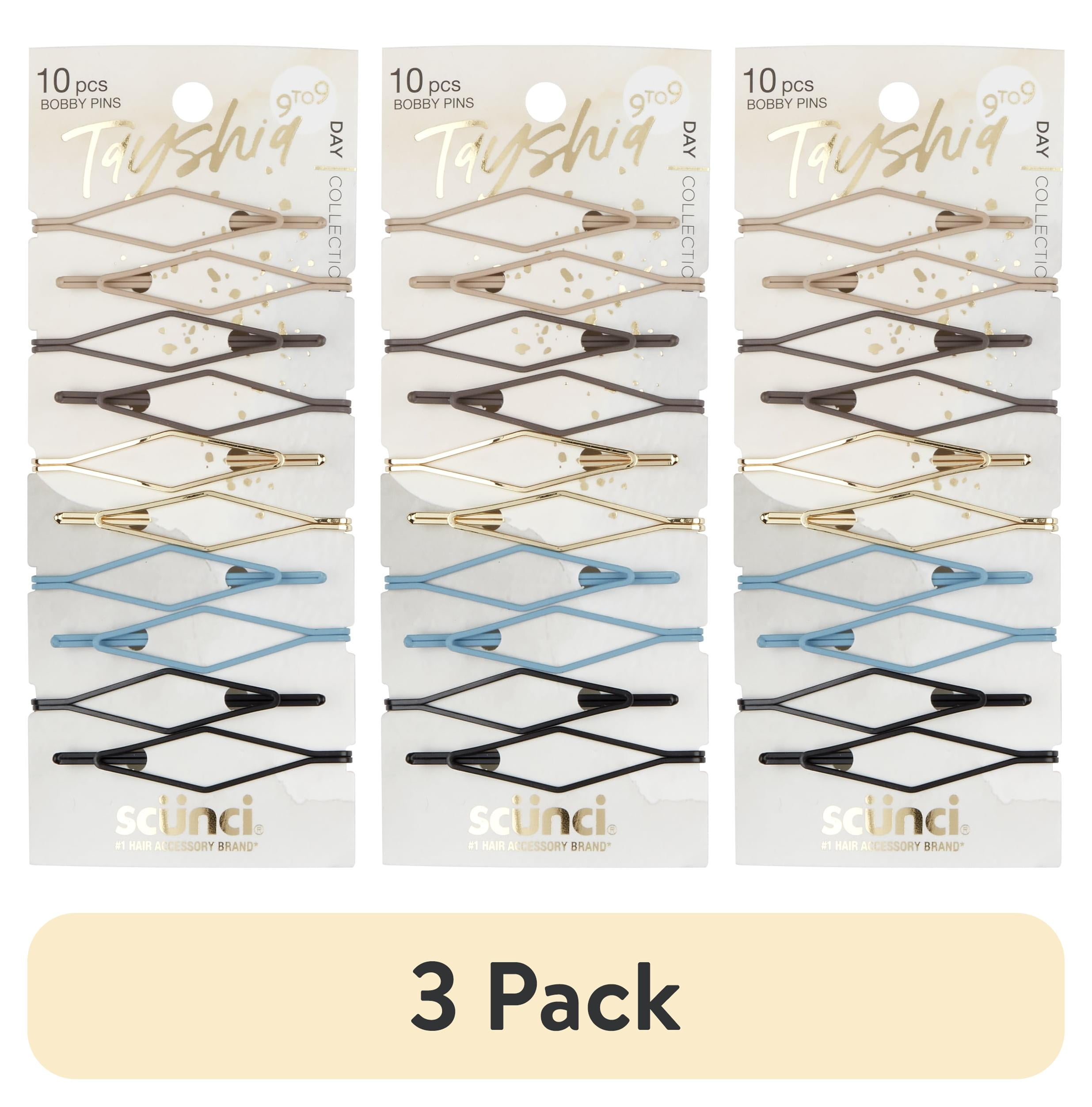 (3 pack) Tayshia by Scunci Diamond-Shaped Open-Center Bobby Pins ...