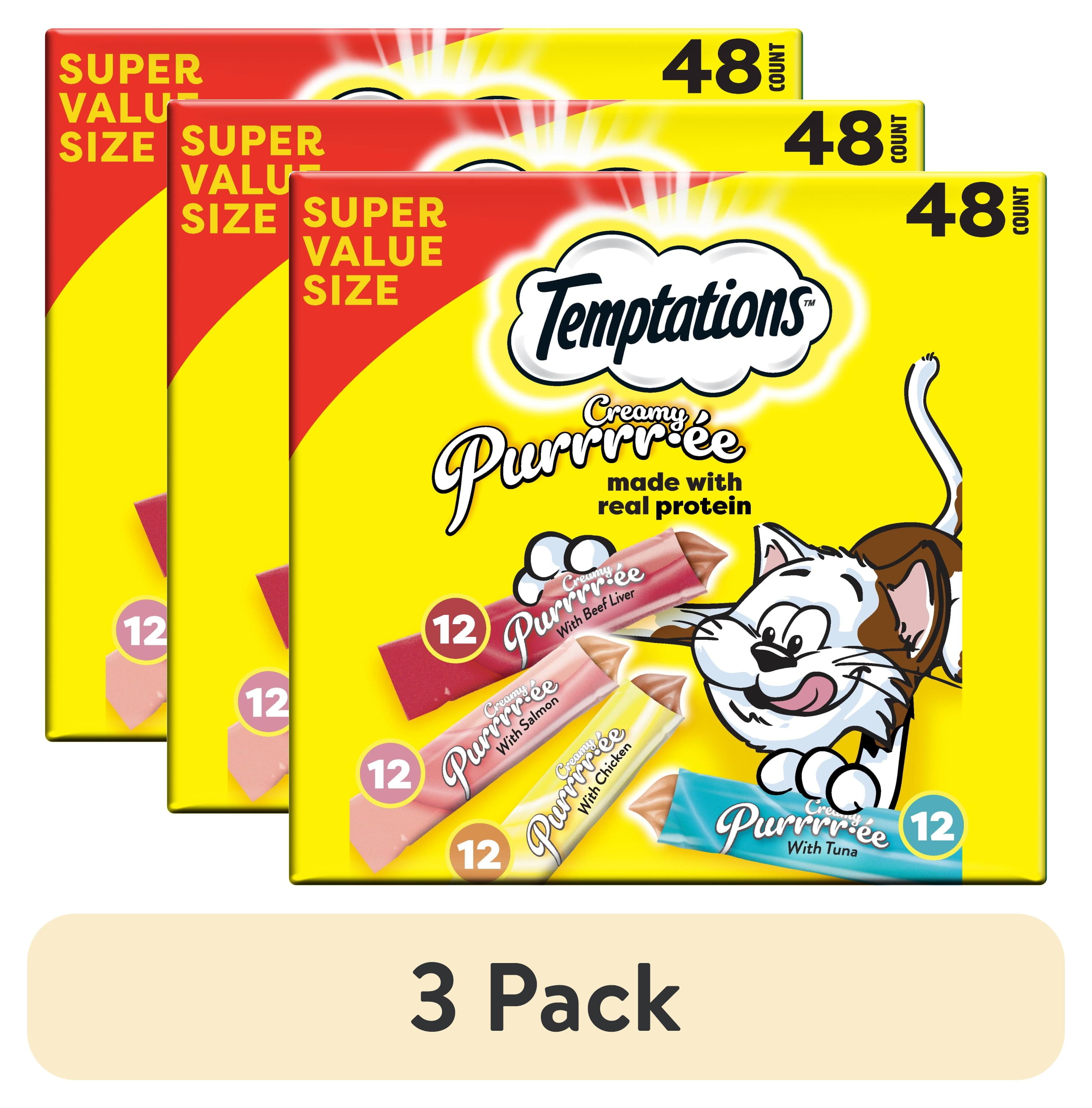 (3 pack) Temptations Creamy Puree With Beef Liver, Salmon, Chicken, And ...