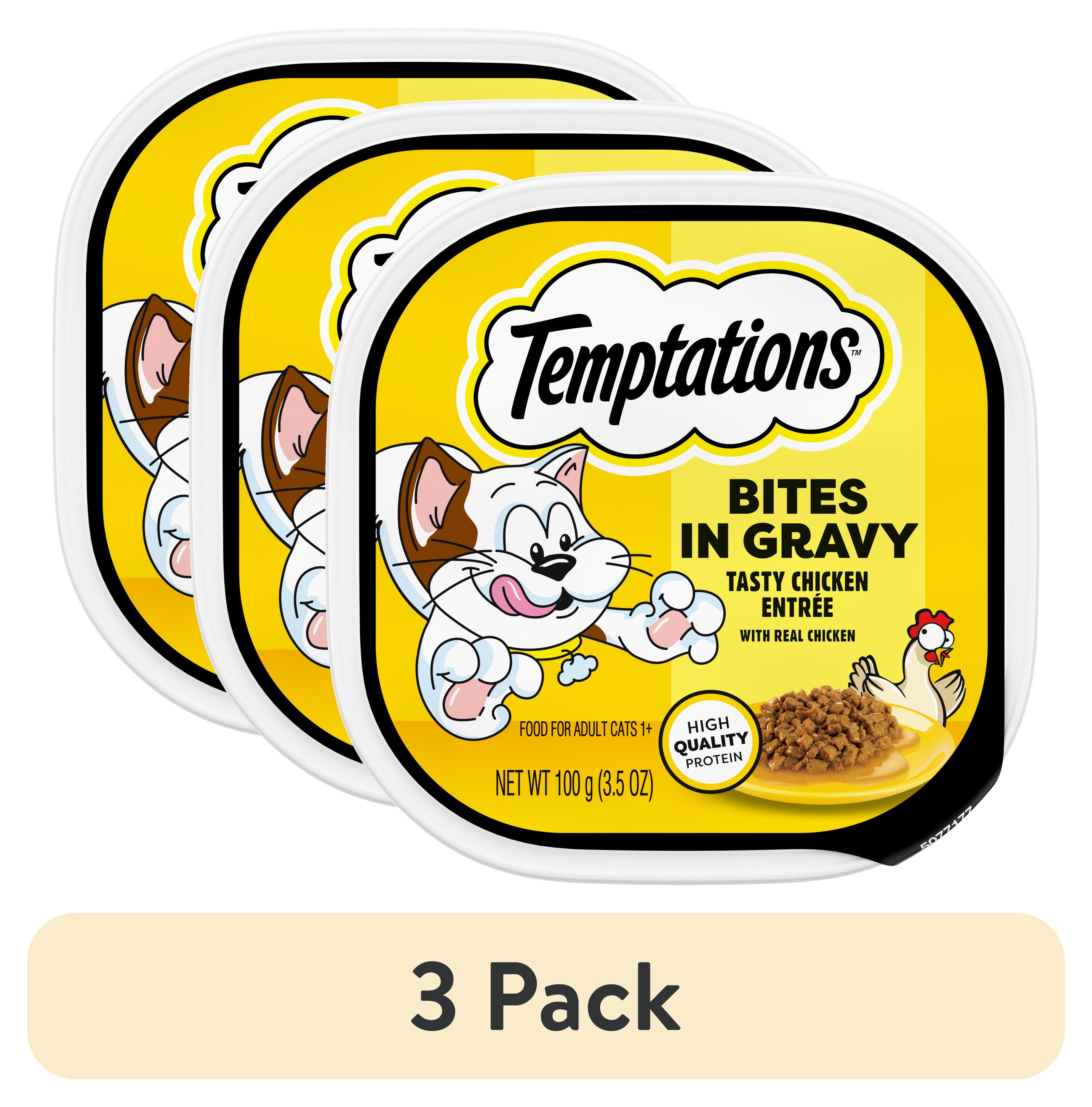 (3 pack) Temptations Seafood Medley Flavor Bites In Gravy Wet Cat Food ...