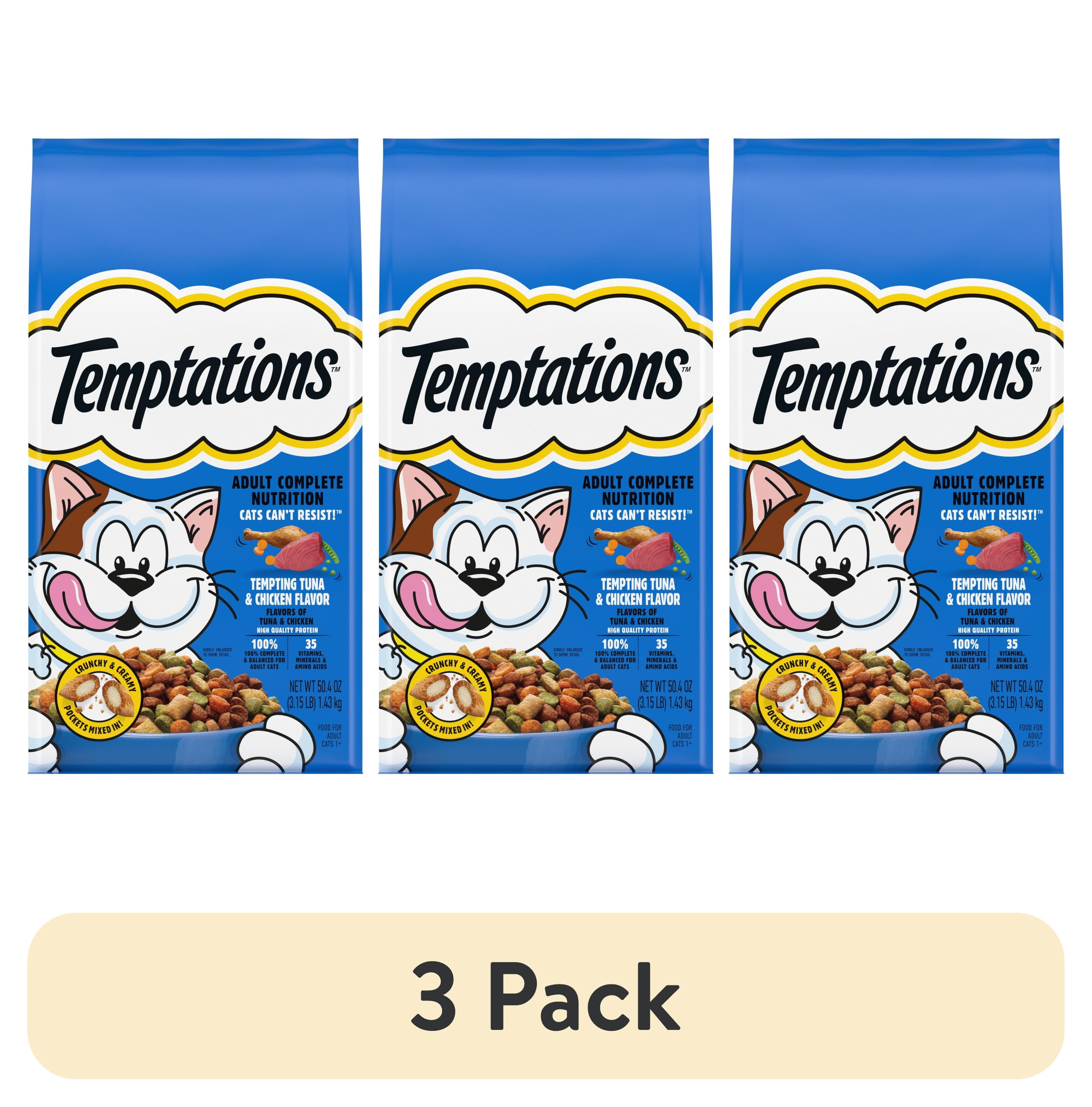 (3 pack) Temptations Tempting Tuna And Chicken Flavor Dry Cat Food, 3. ...