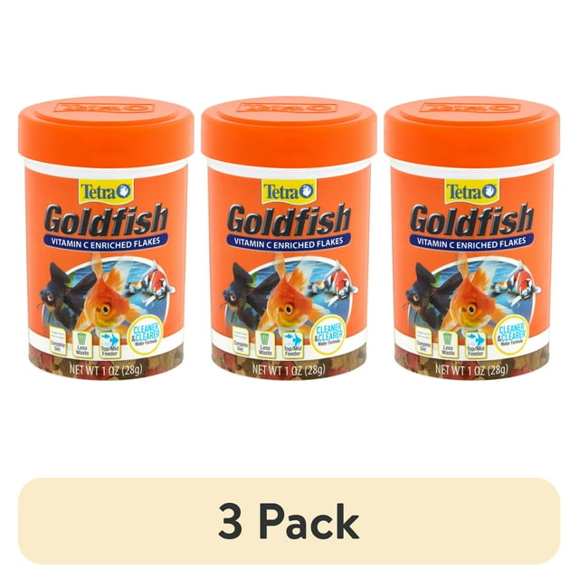 (3 pack) Tetra Goldfish Flakes, Balanced Diet Fish Food, Clear Water ...