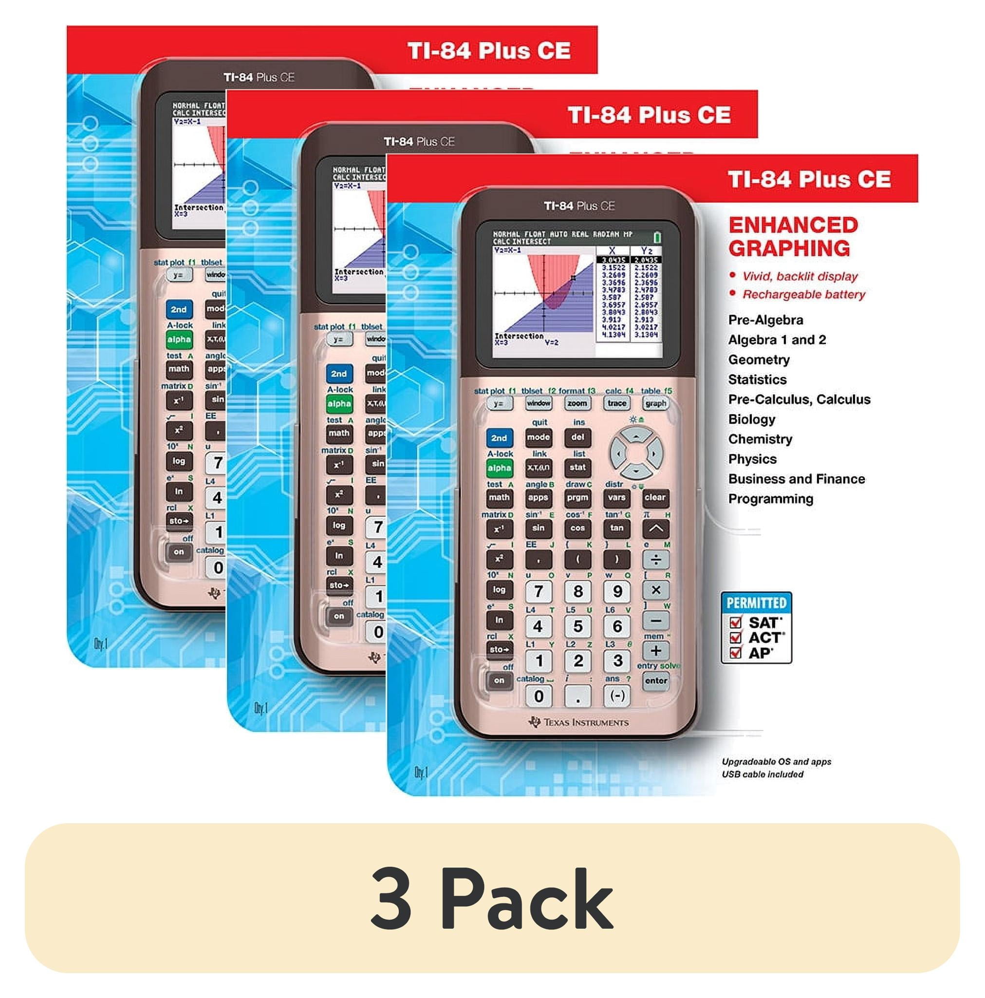 (3 pack) Texas Instruments TI-84 Plus CE Rose Gold Graphing Calculator ...
