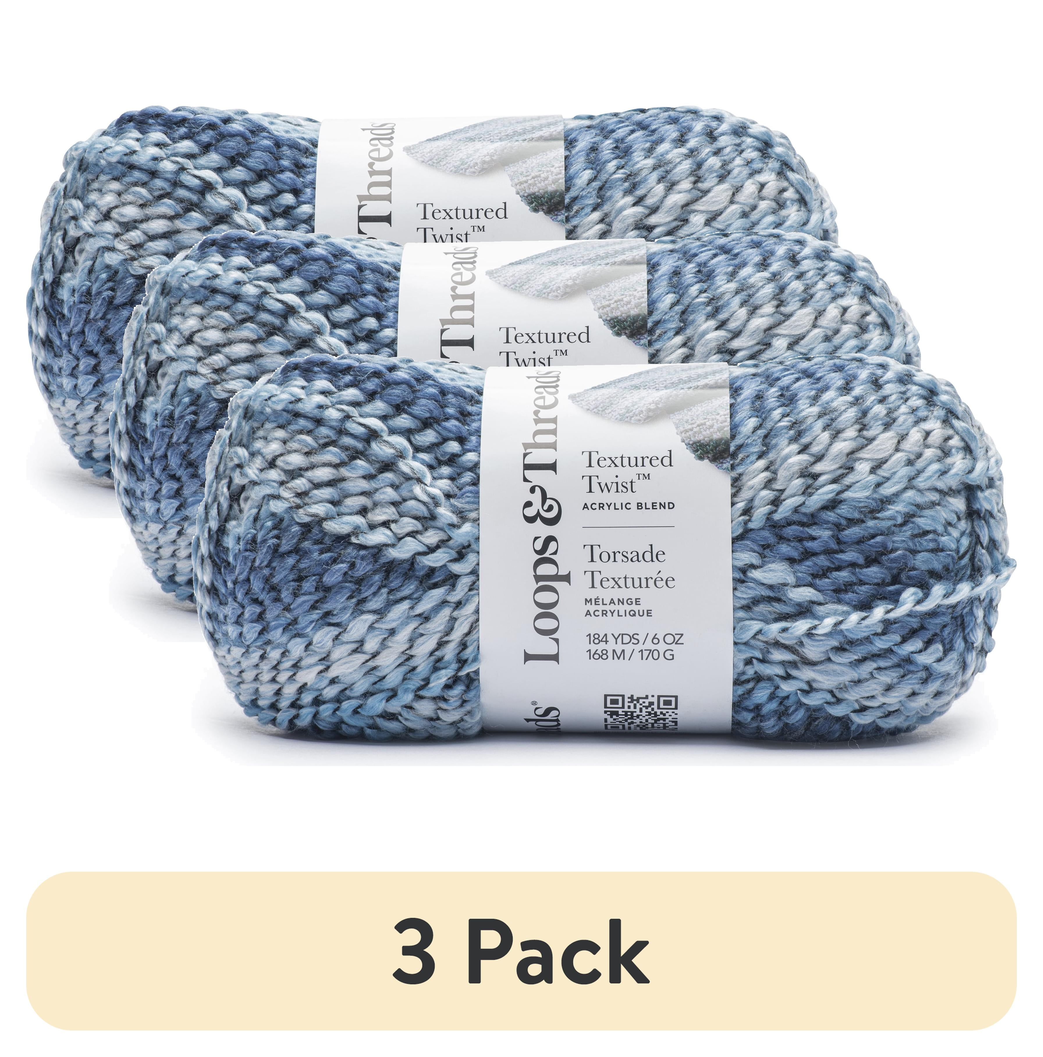 (3 pack) Textured Twist Yarn by Loops & Threads - Yarn for Knitting ...