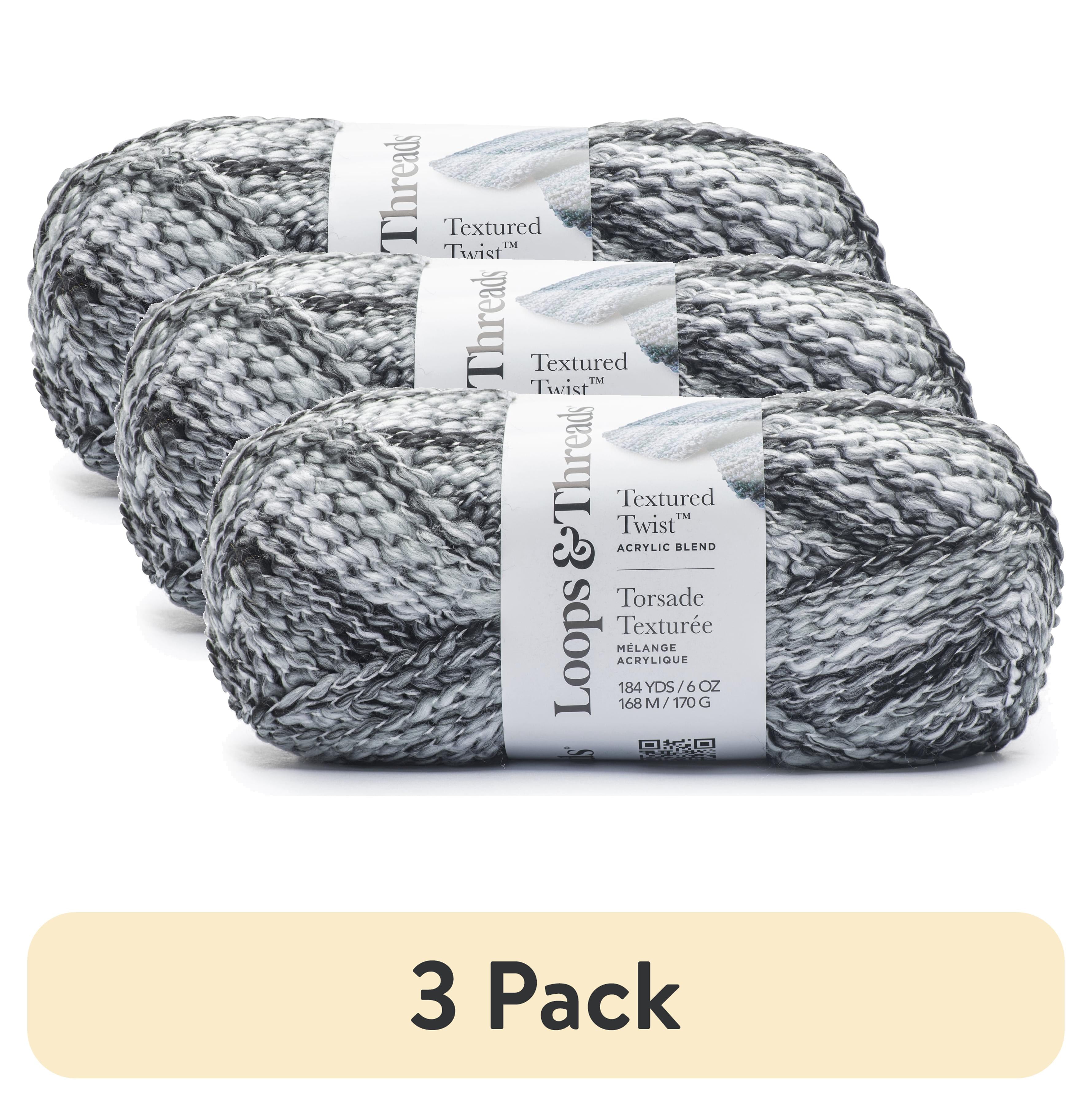 (3 pack) Textured Twist Yarn by Loops & Threads - Yarn for Knitting ...