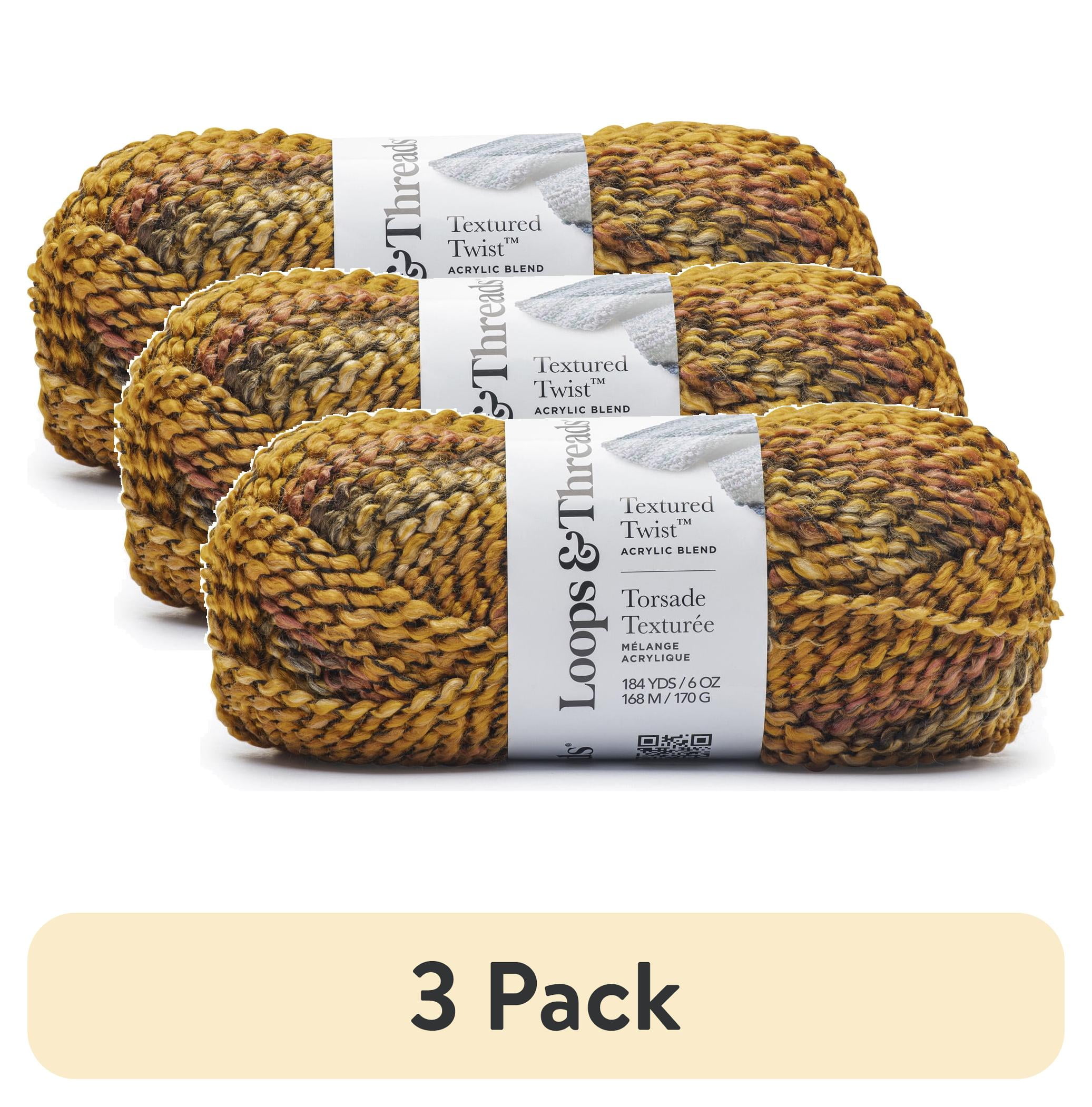 (3 pack) Textured Twist Yarn by Loops & Threads - Yarn for Knitting ...