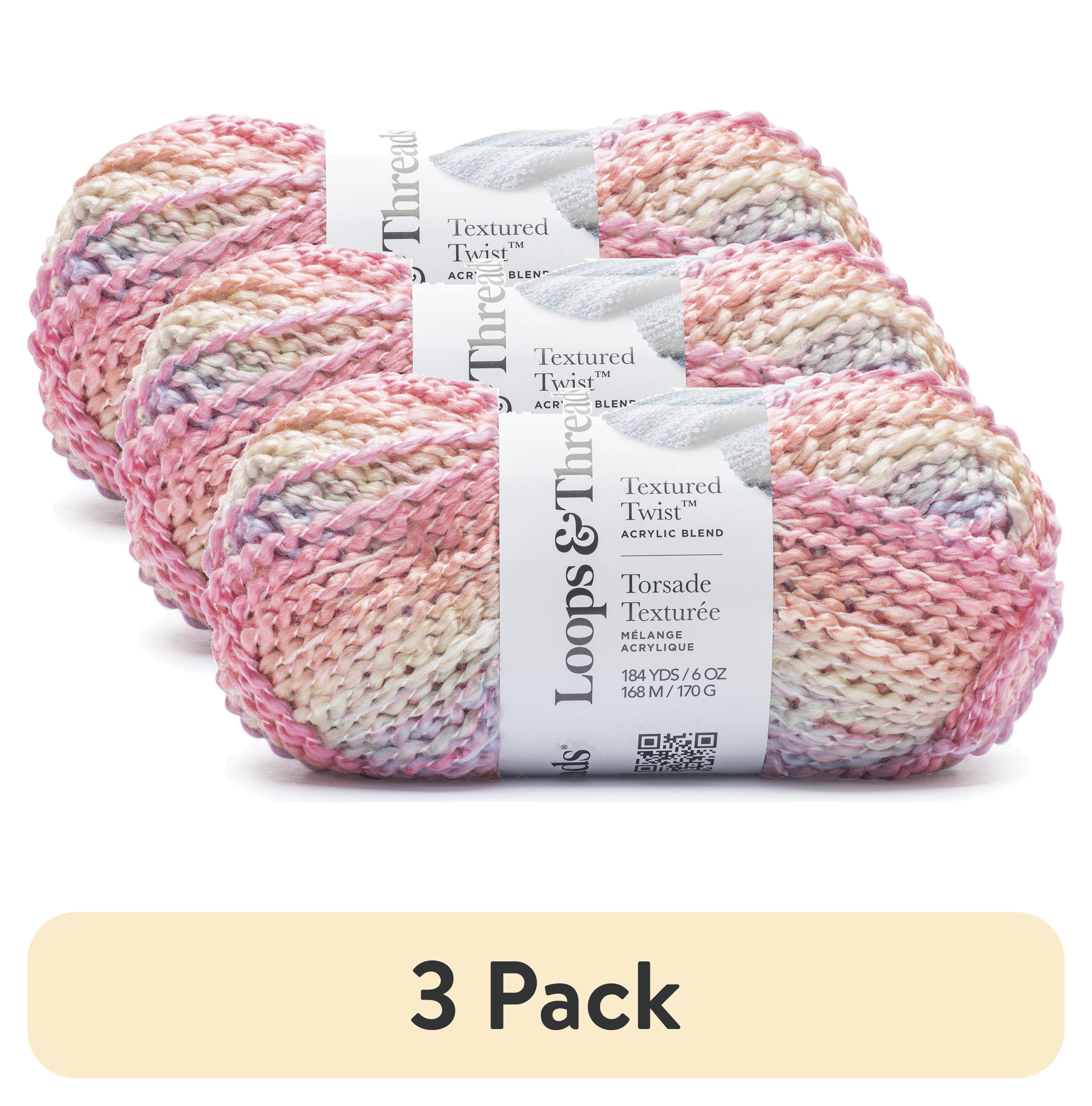 (3 pack) Textured Twist Yarn by Loops & Threads - Yarn for Knitting ...
