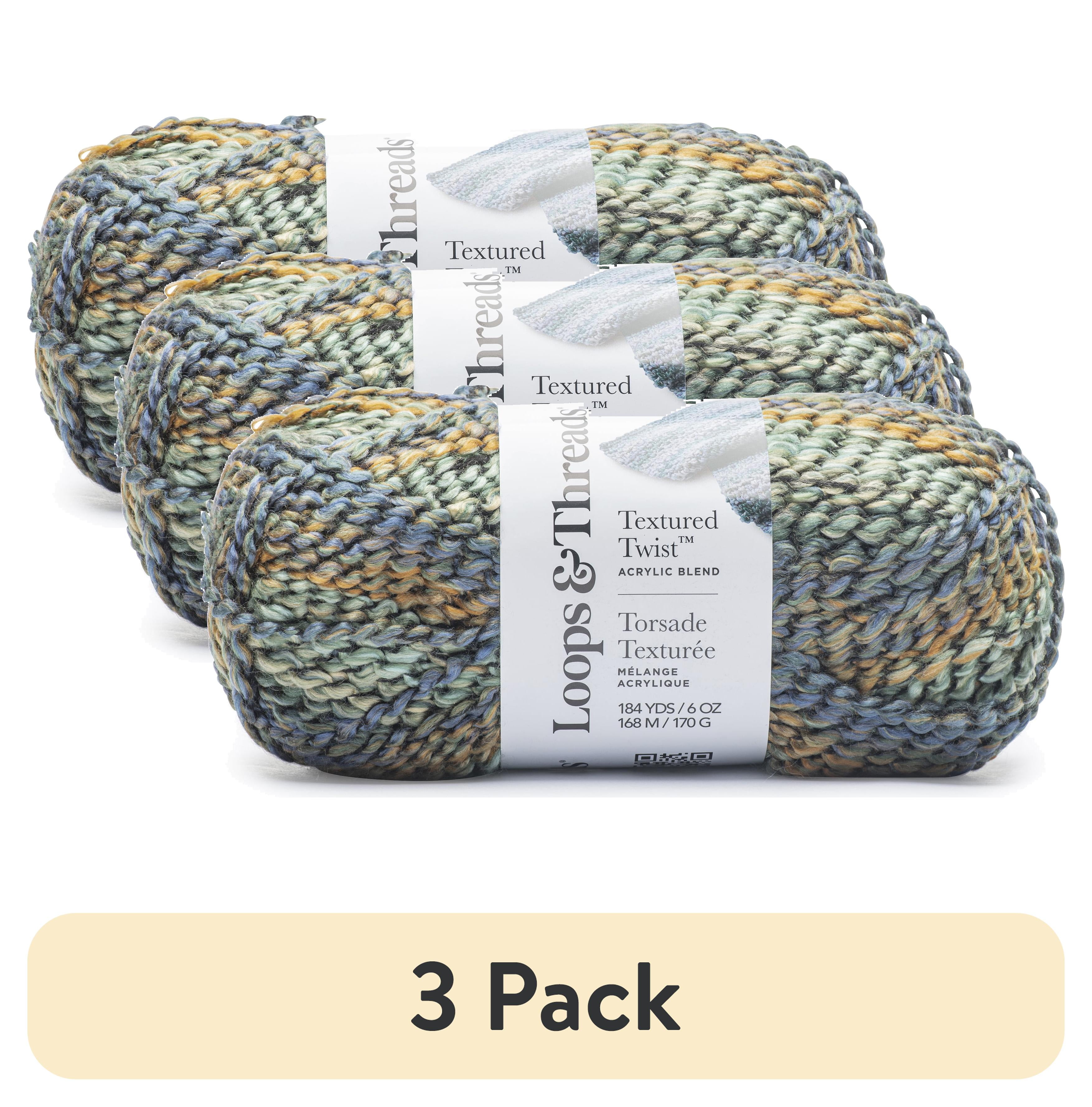 (3 pack) Textured Twist Yarn by Loops & Threads - Yarn for Knitting ...