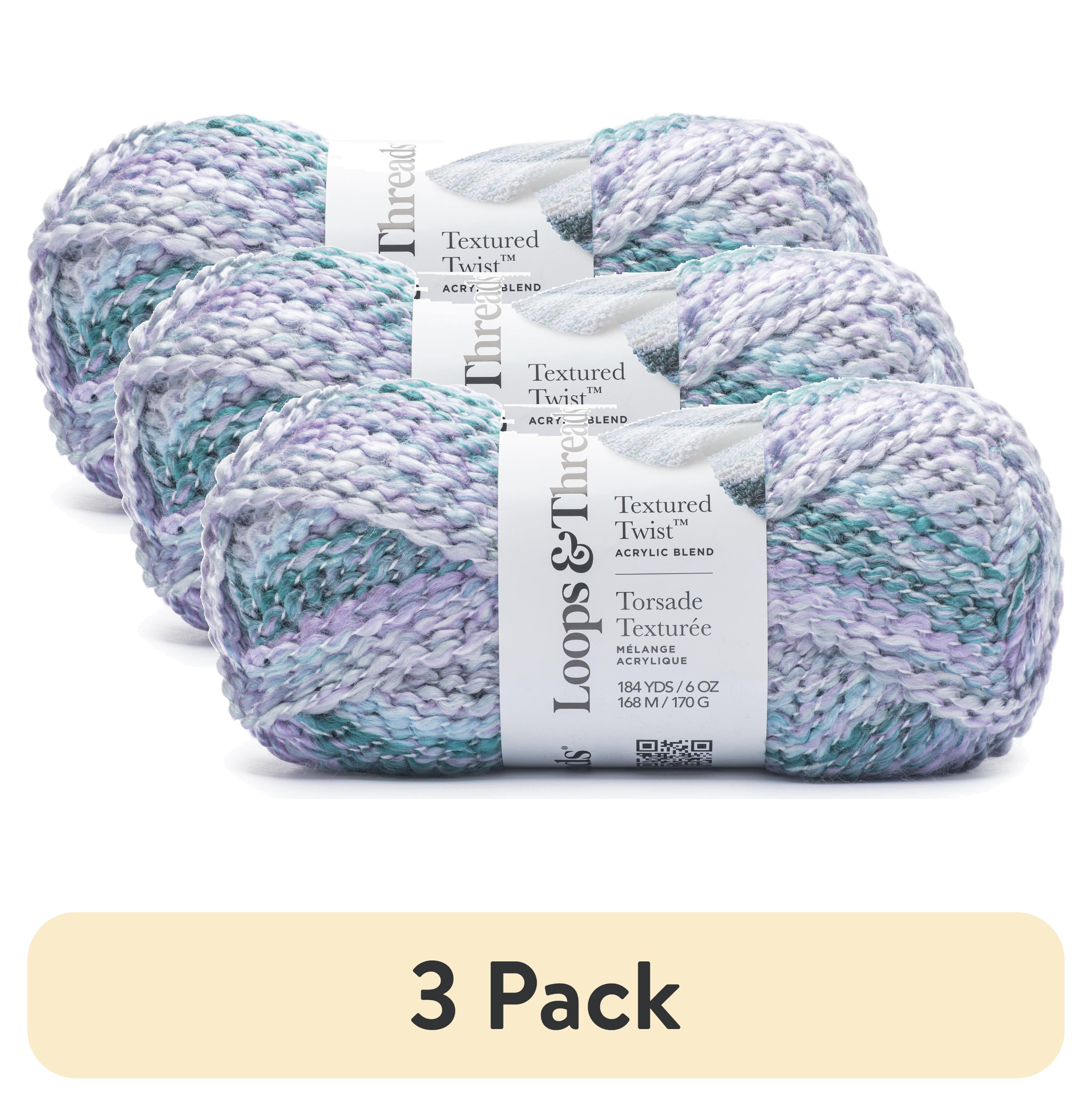 (3 pack) Textured Twist Yarn by Loops & Threads - Yarn for Knitting ...