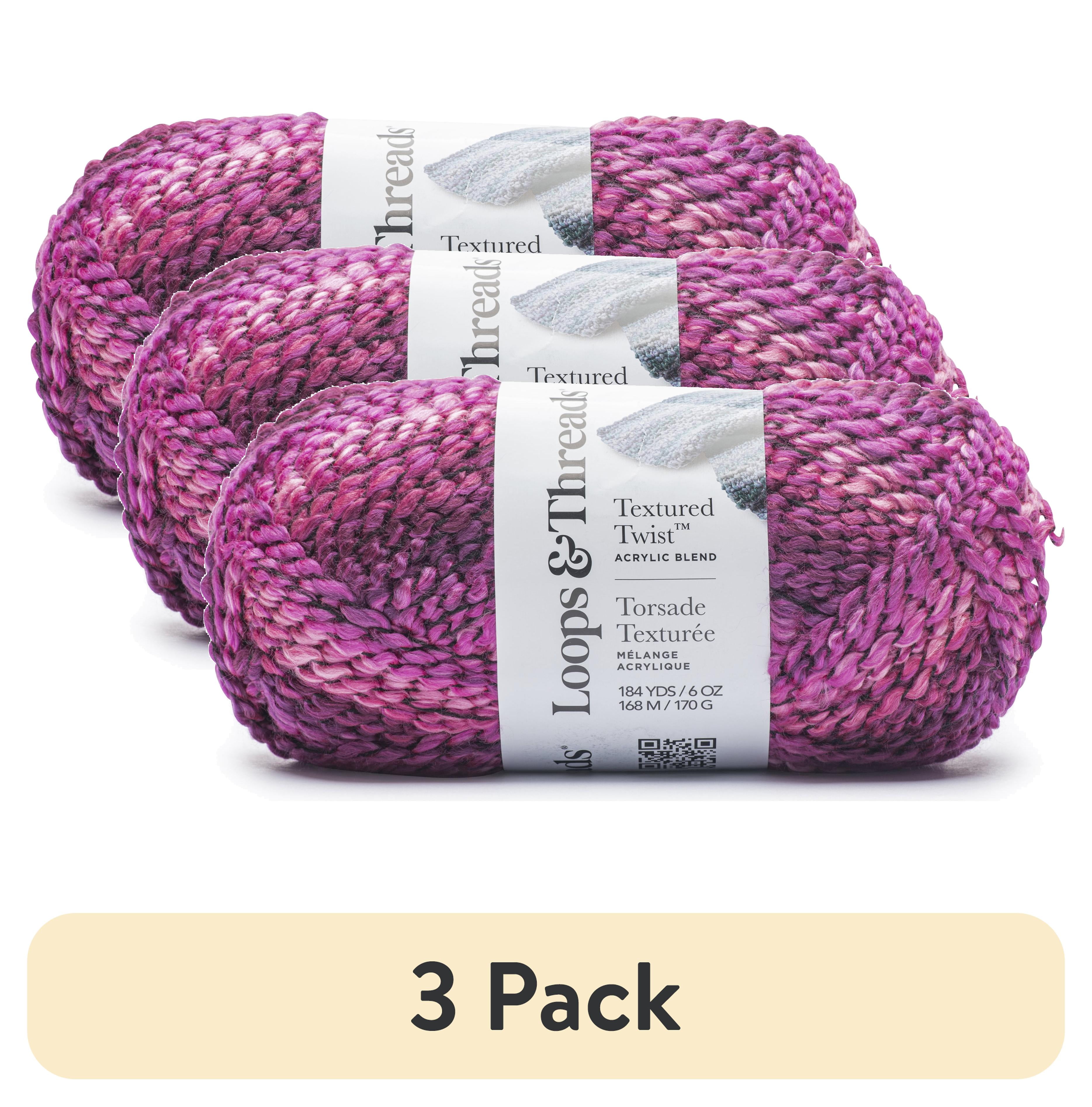 (3 pack) Textured Twist Yarn by Loops & Threads - Yarn for Knitting ...