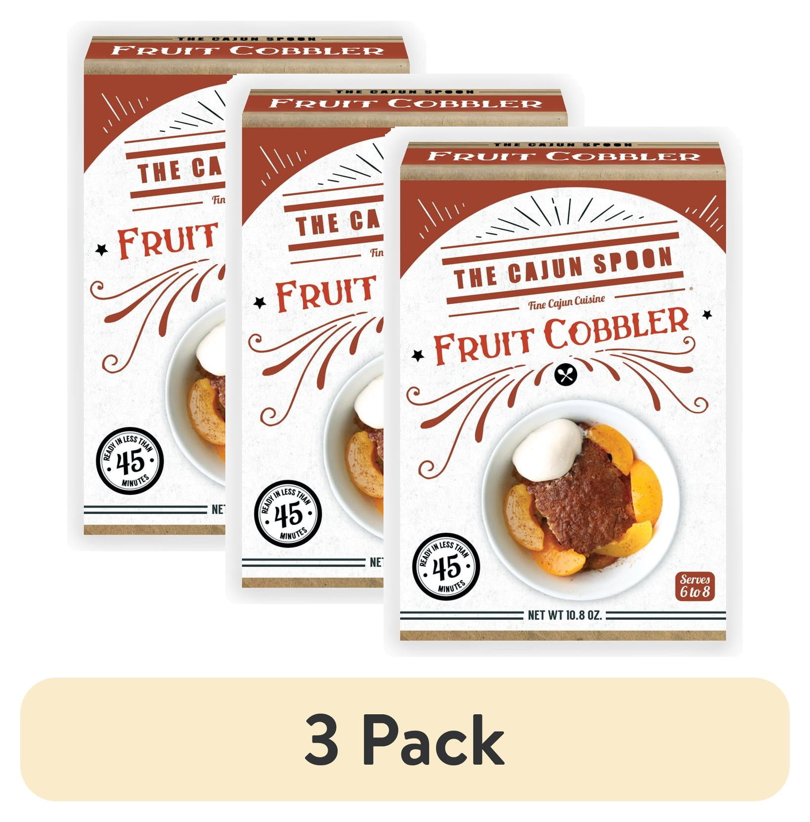 (3 pack) The Cajun Spoon Fruit Cobbler Dessert Mix, 10.8 Ounce Box ...