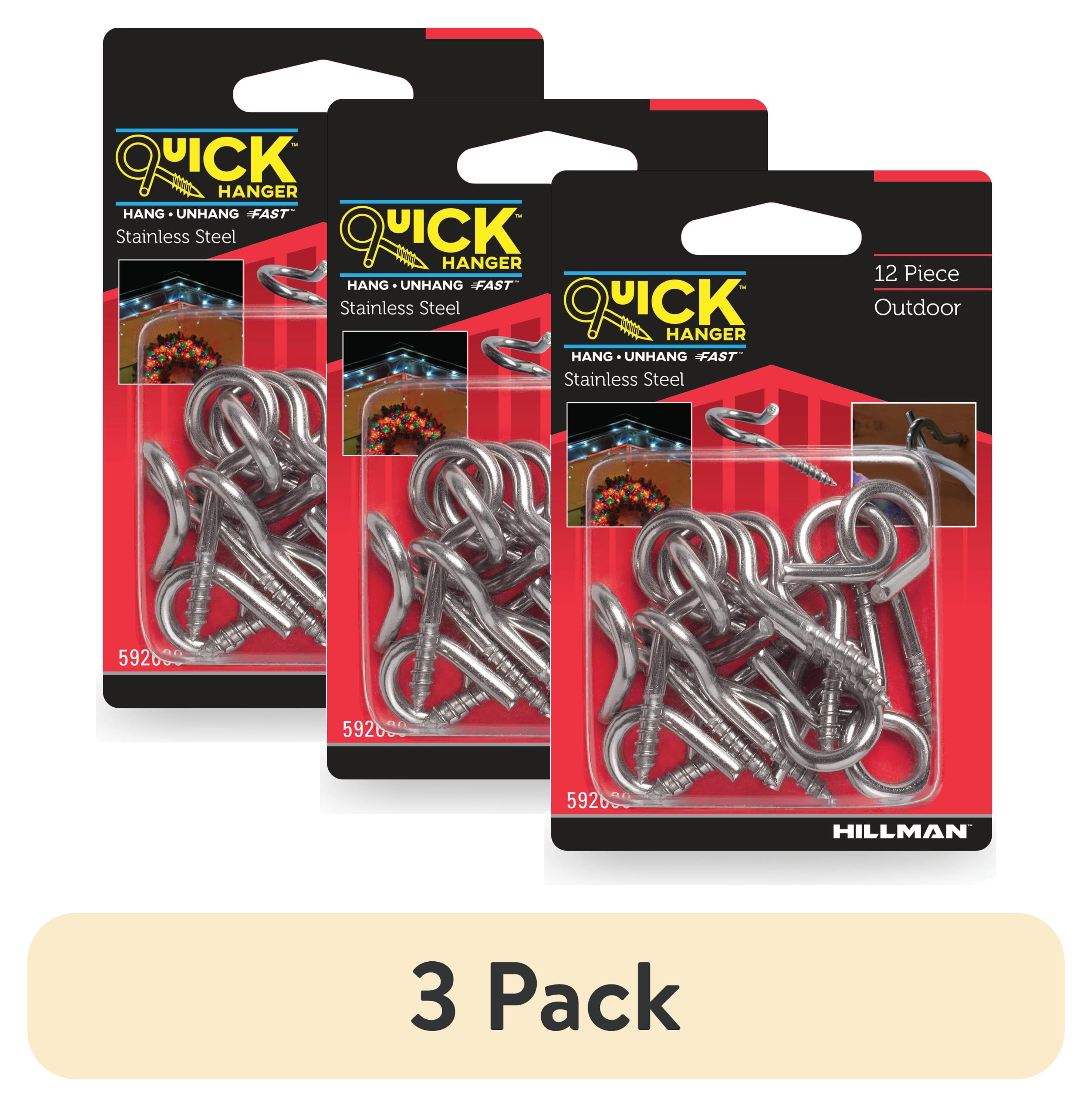(3 pack) The Hillman Group, Quick Hanger, Stainless Steel Hangers, 50 ...