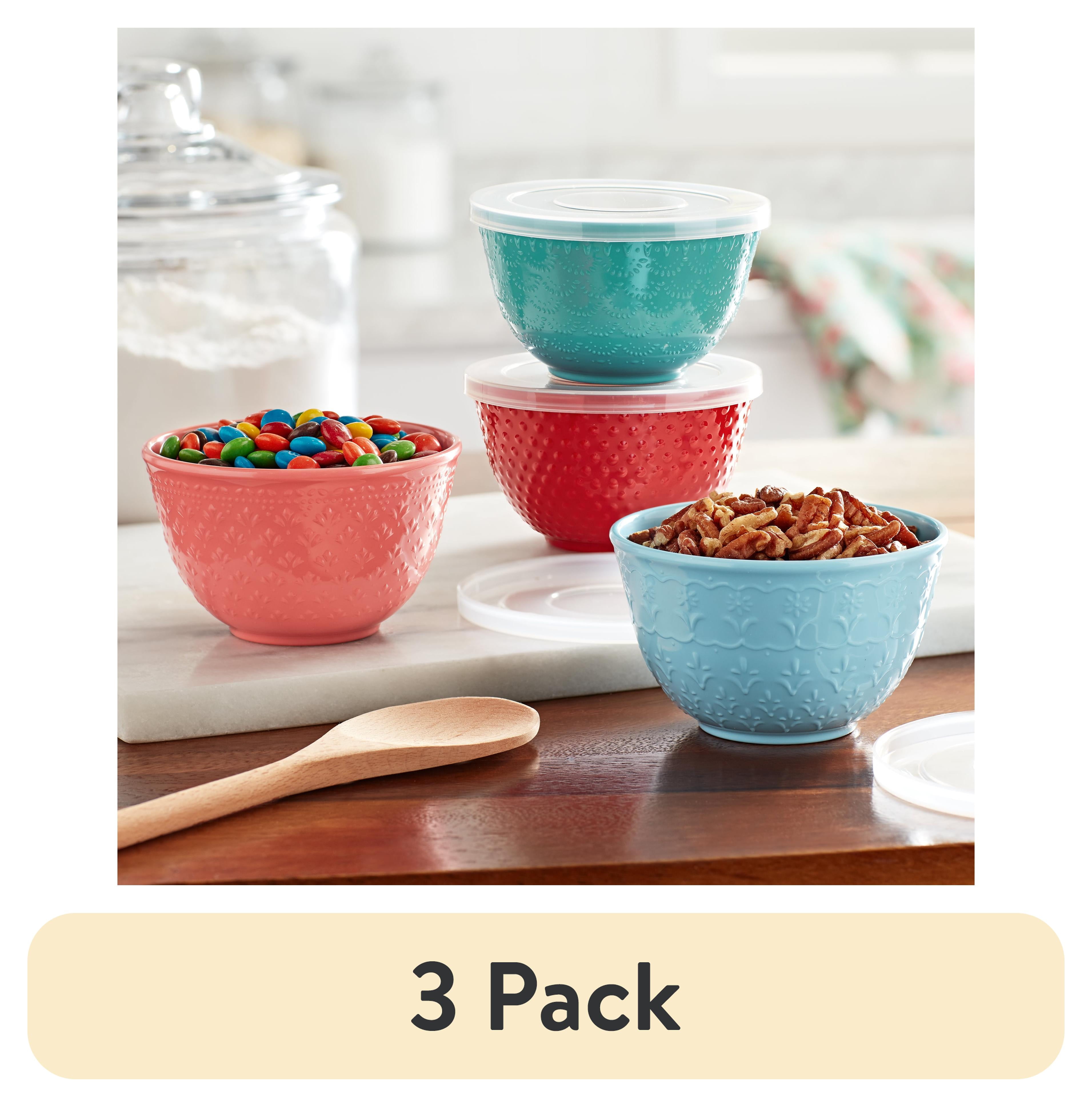 The Pioneer Woman 8-Piece Vintage Melamine Prep Bowl Set with Lids ...