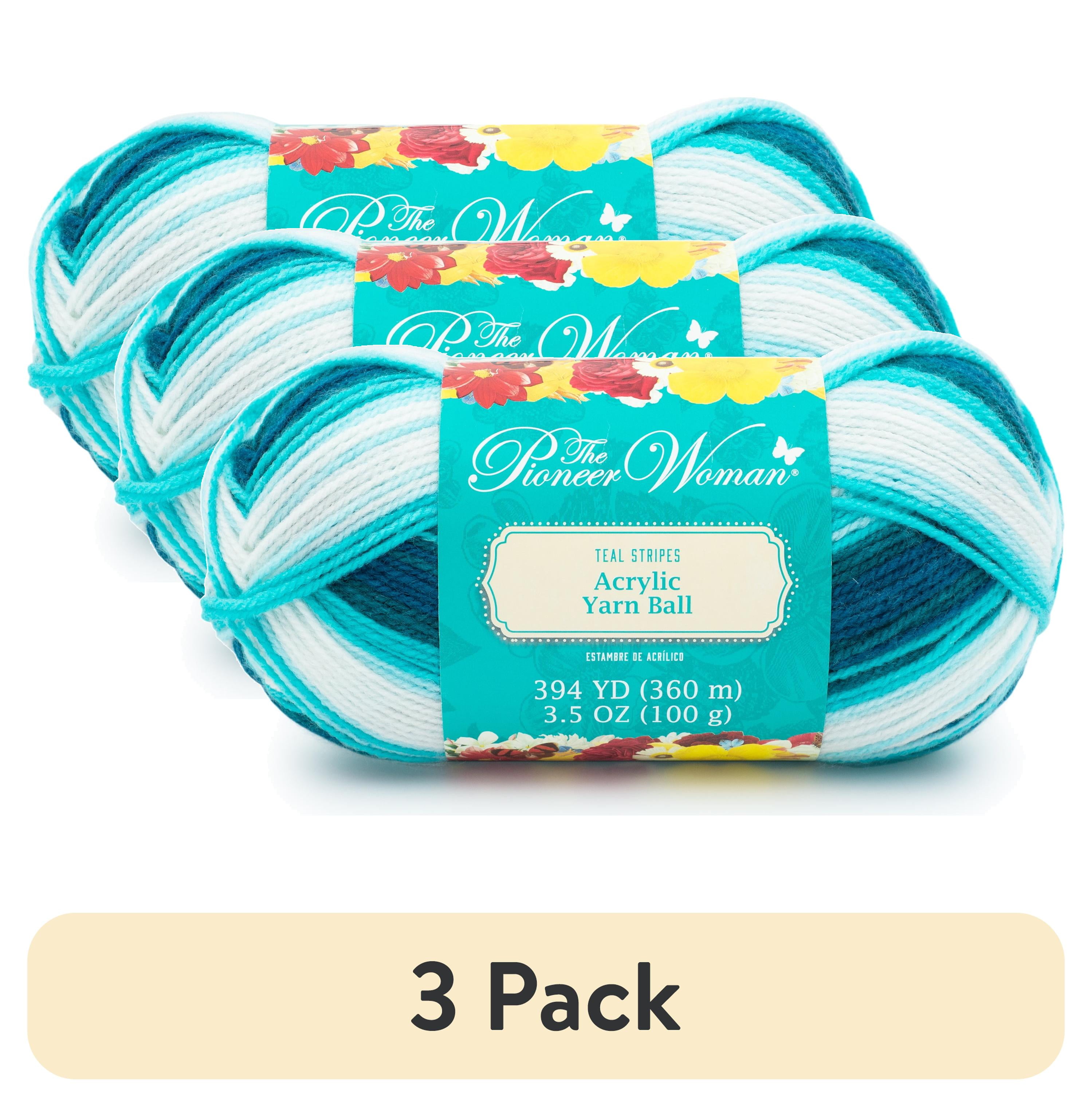 (3 pack) The Pioneer Woman Acrylic Teal Yarn Ball, 1 Ball - Walmart.com