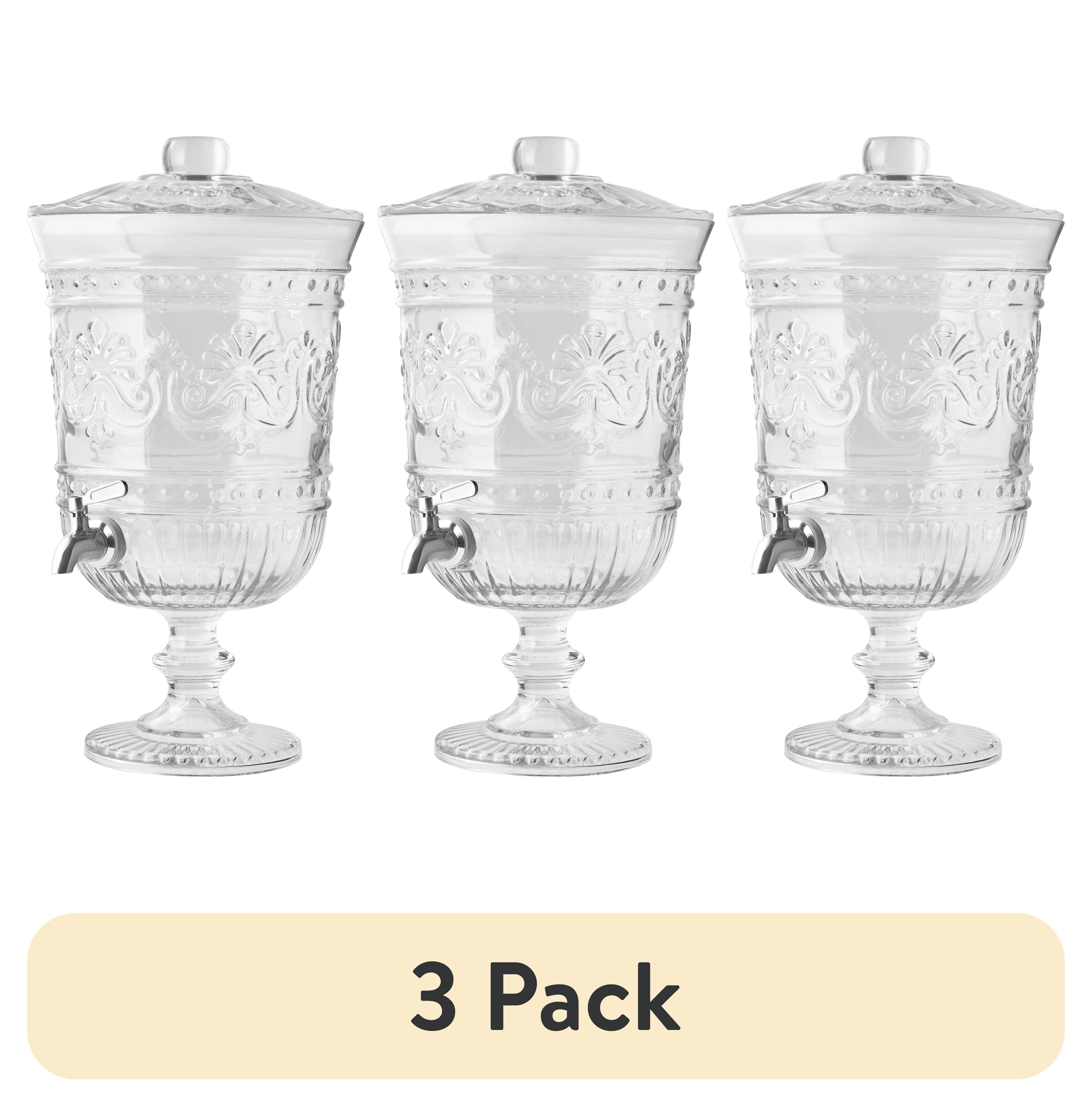 (3 pack) The Pioneer Woman Cassie Pattern 2-Gallon Clear Glass Beverage ...