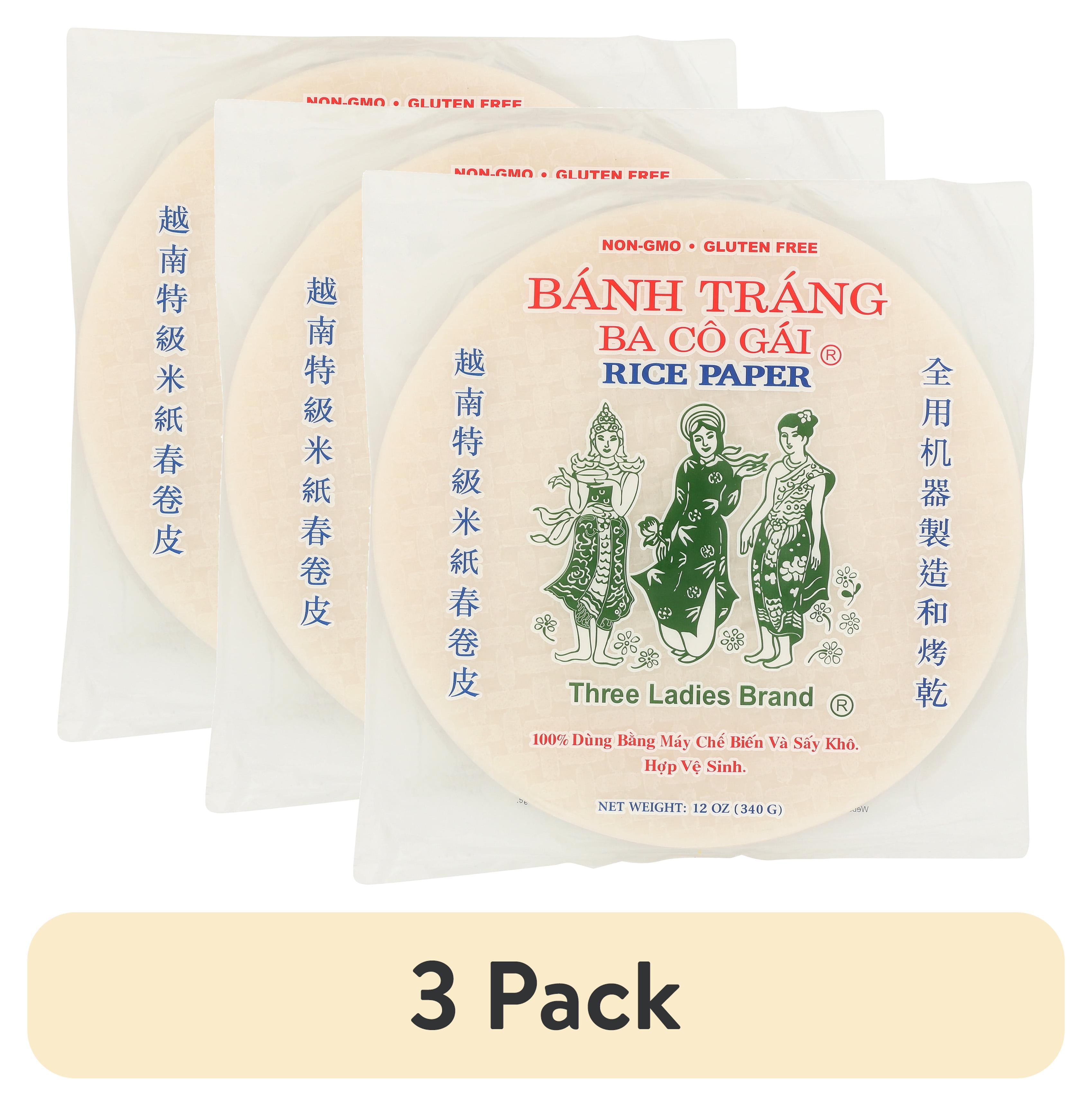 (3 pack) Three Ladies Brand Rice Paper Wrappers, 12 oz, 6 Sheets ...