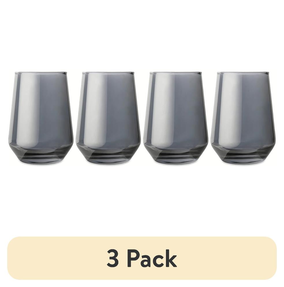 Thyme & Table 4-Pack Angled Stemless Wine Glass Set Smoke Finish ...