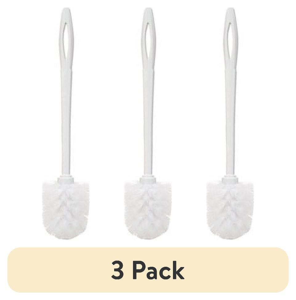 (3 pack) Toilet Bowl Brush 14 1/2", White, Plastic - Walmart.com