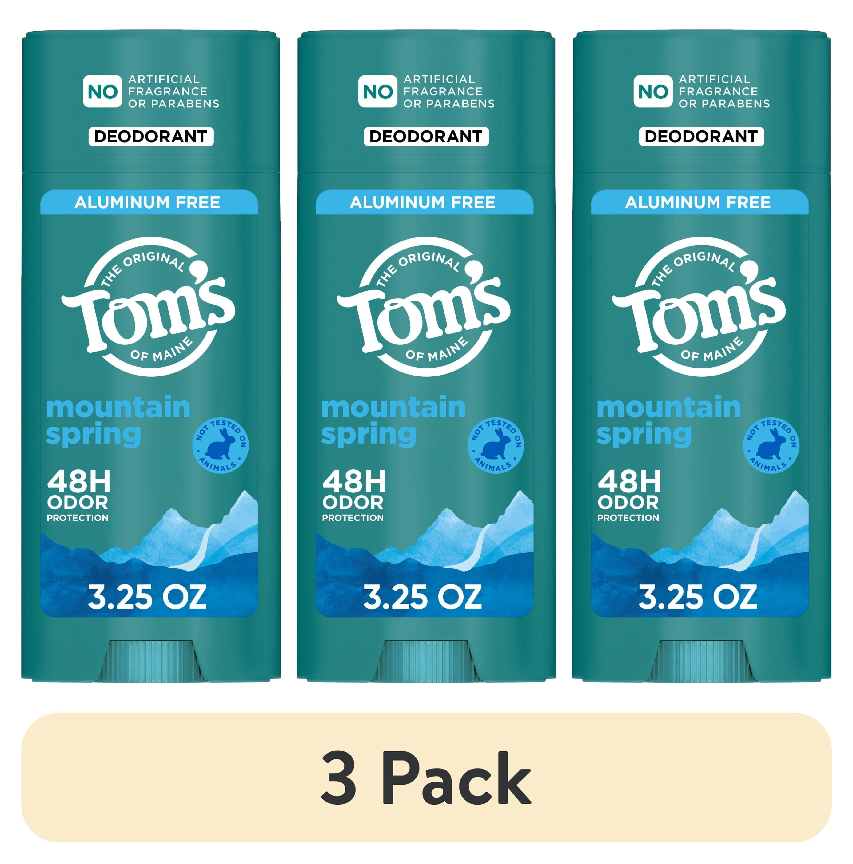(3 pack) Tom’s of Maine Mountain Spring Natural Deodorant for Men and ...