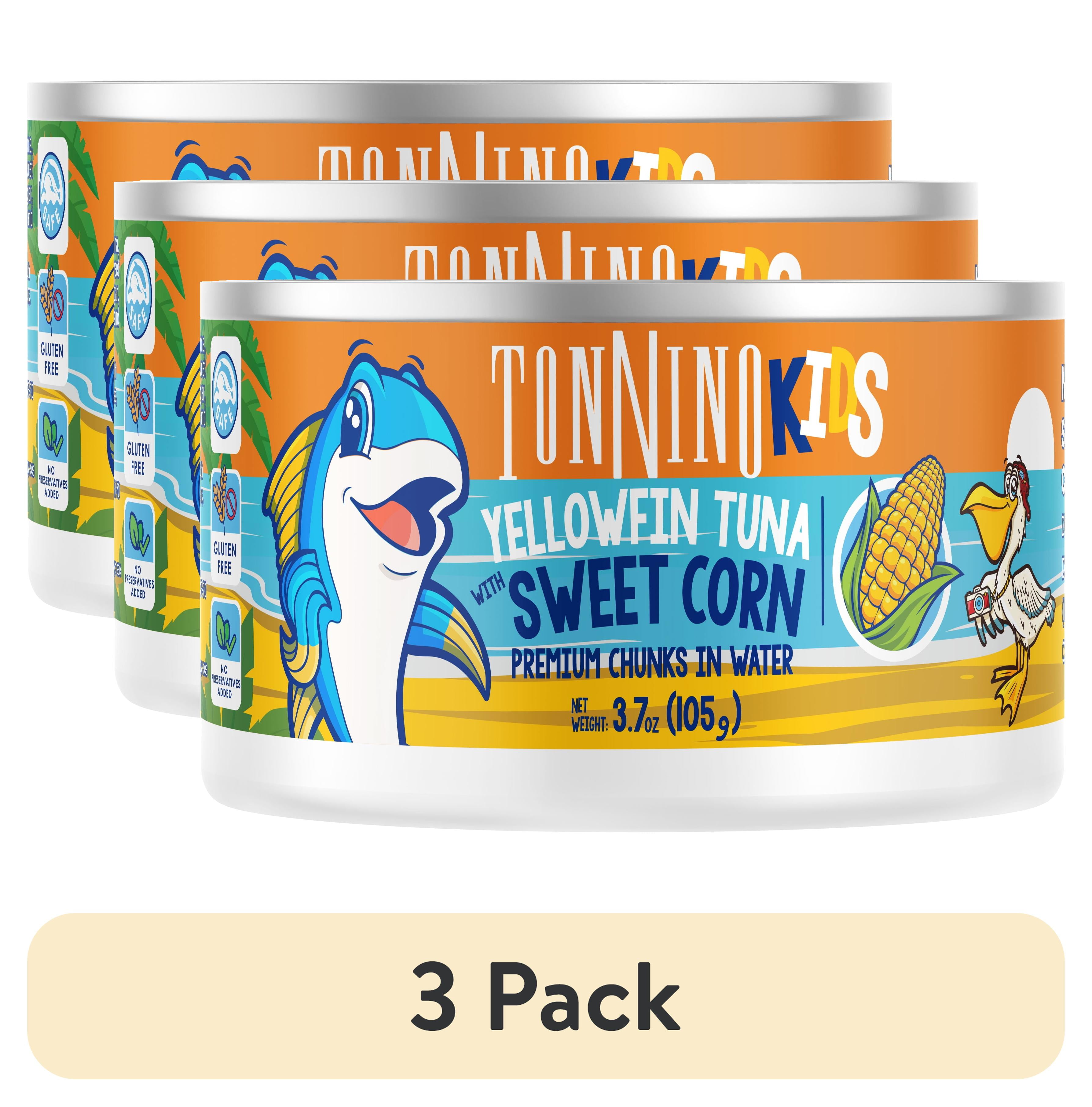 (3 pack) Tonnino Premium Yellowfin Tuna chunks with sweet corn in water ...