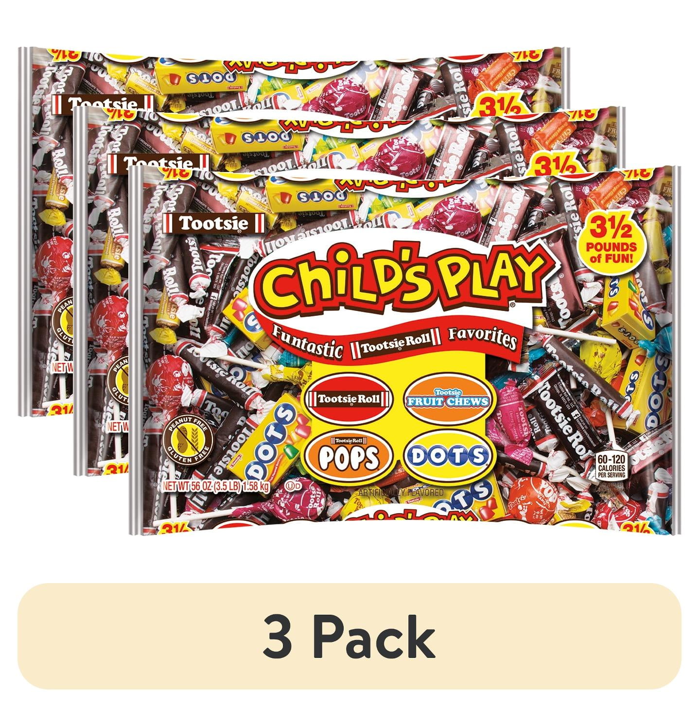 (3 pack) Tootsie Child's Play Variety Candies Pack, 3.5 Ib. Bag. Peanut ...