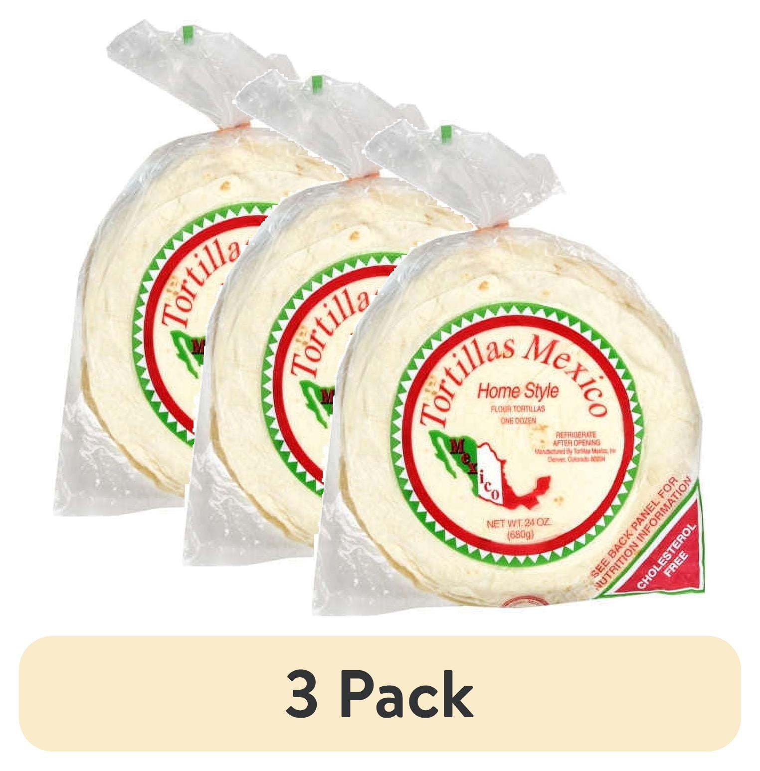 (3 pack) Tortillas Mexico: Flour Homestyle Tortillas, 12 Ct, 24 oz ...