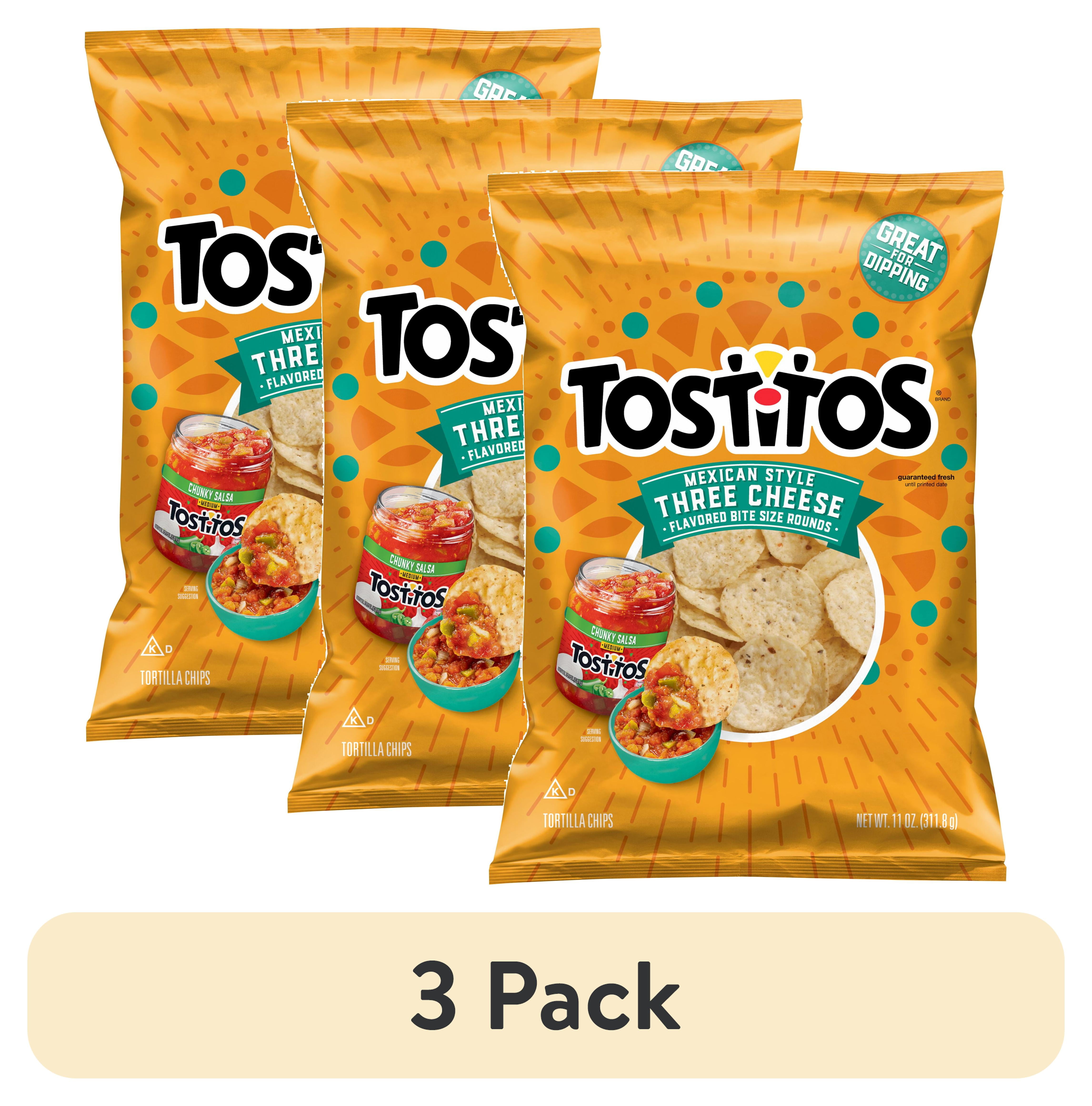 (3 pack) Tostitos Mexican Style Three Cheese Flavored Tortilla Snack ...