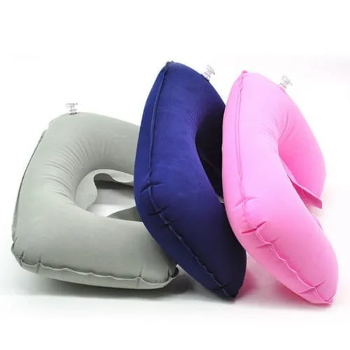 3 pack Travel Pillow Soft Inflatable Air Cushion Neck Rest U-Shaped ...
