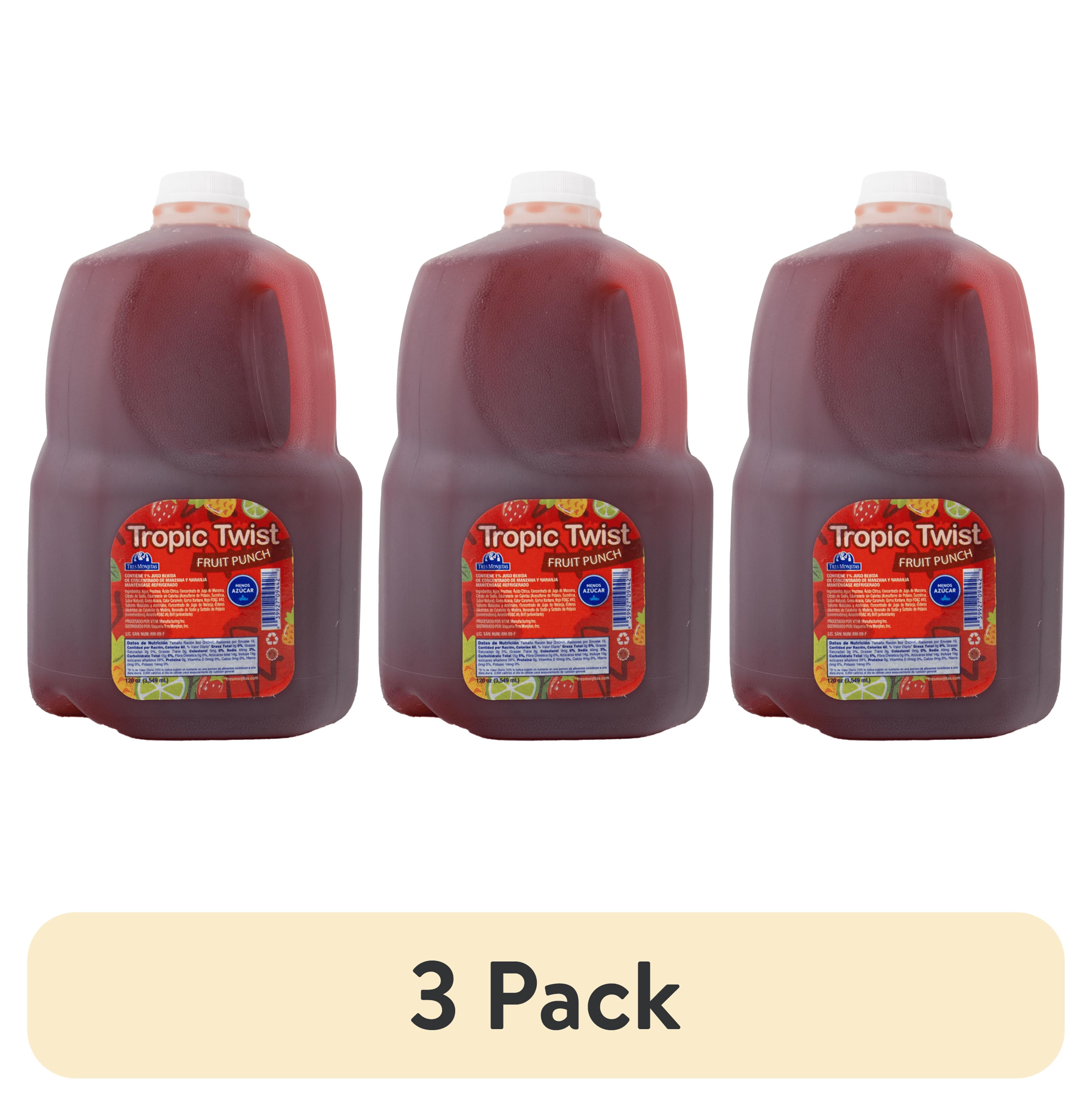(3 pack) Tres Monjitas Tropic Twist Fruit Punch, 120 oz., Refirgerated ...