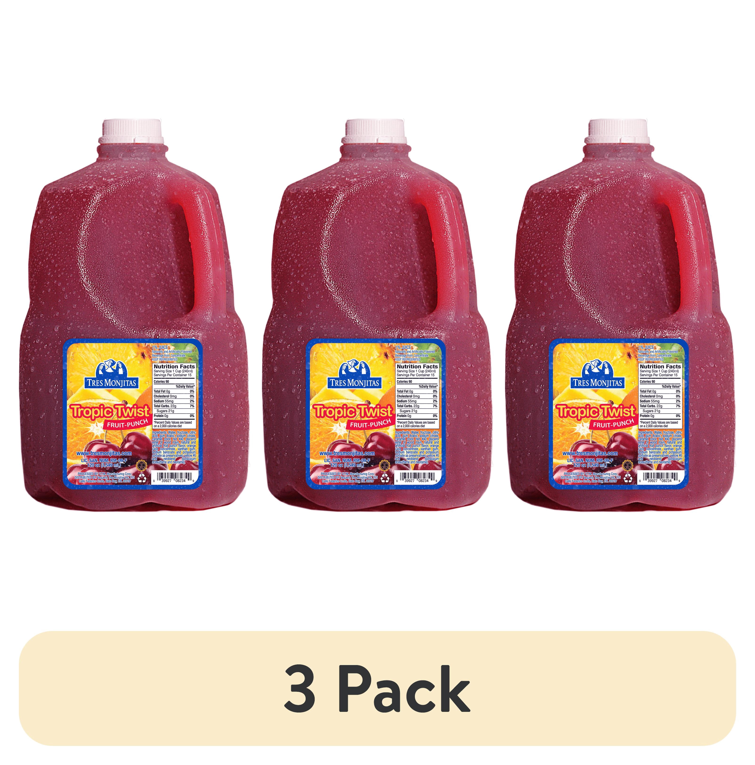 (3 pack) Tres Monjitas Tropic Twist Fruit Punch, 120 fl. oz ...