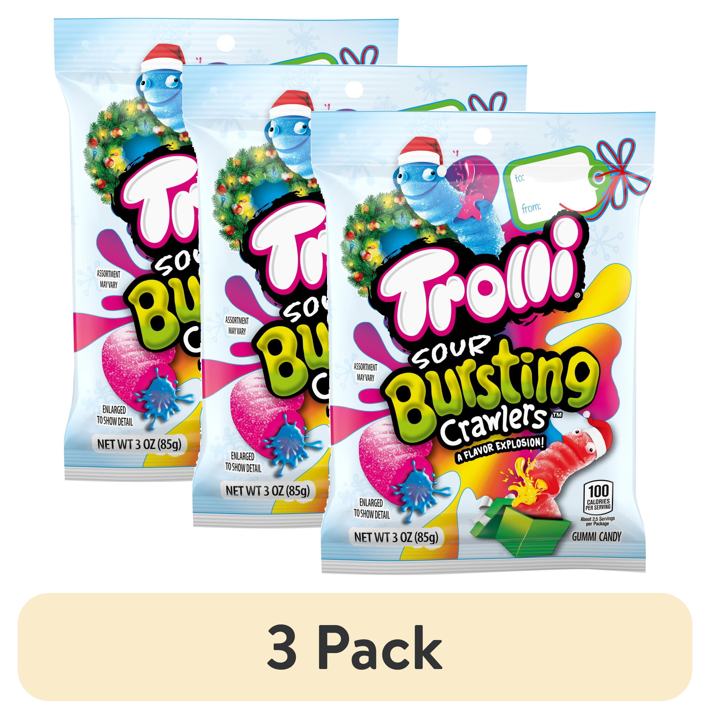 (3 pack) Trolli Sour Bursting Crawlers, Sour Gummy Candy, Cherry ...