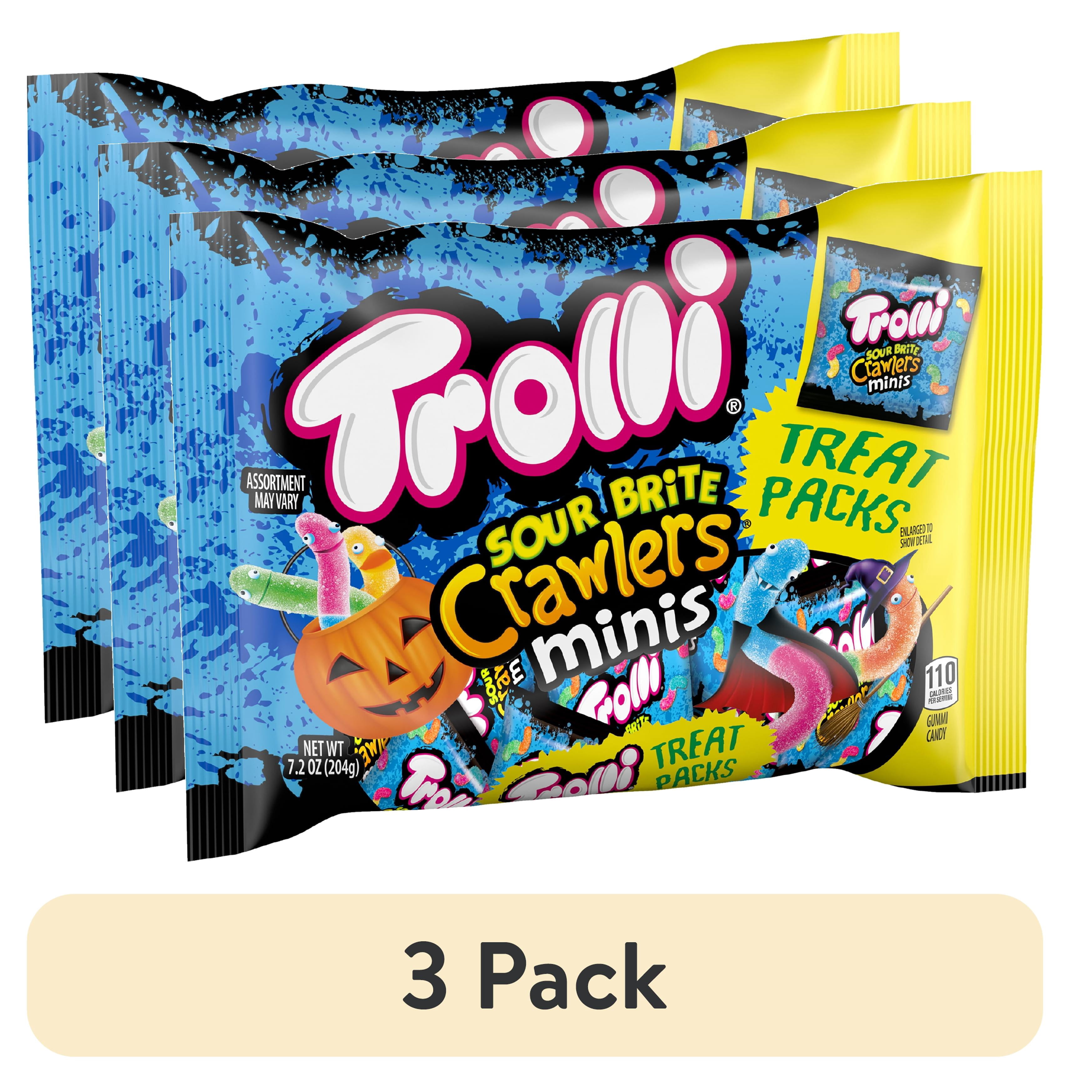 (3 pack) Trolli Sour Brite Crawlers, Halloween Sour Candy Treat Packs ...