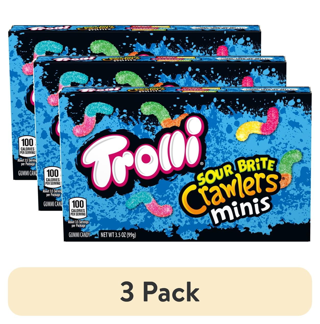 (3 pack) Trolli Sour Brite Crawlers Mini Gummy Candies, 3.5 oz Box ...