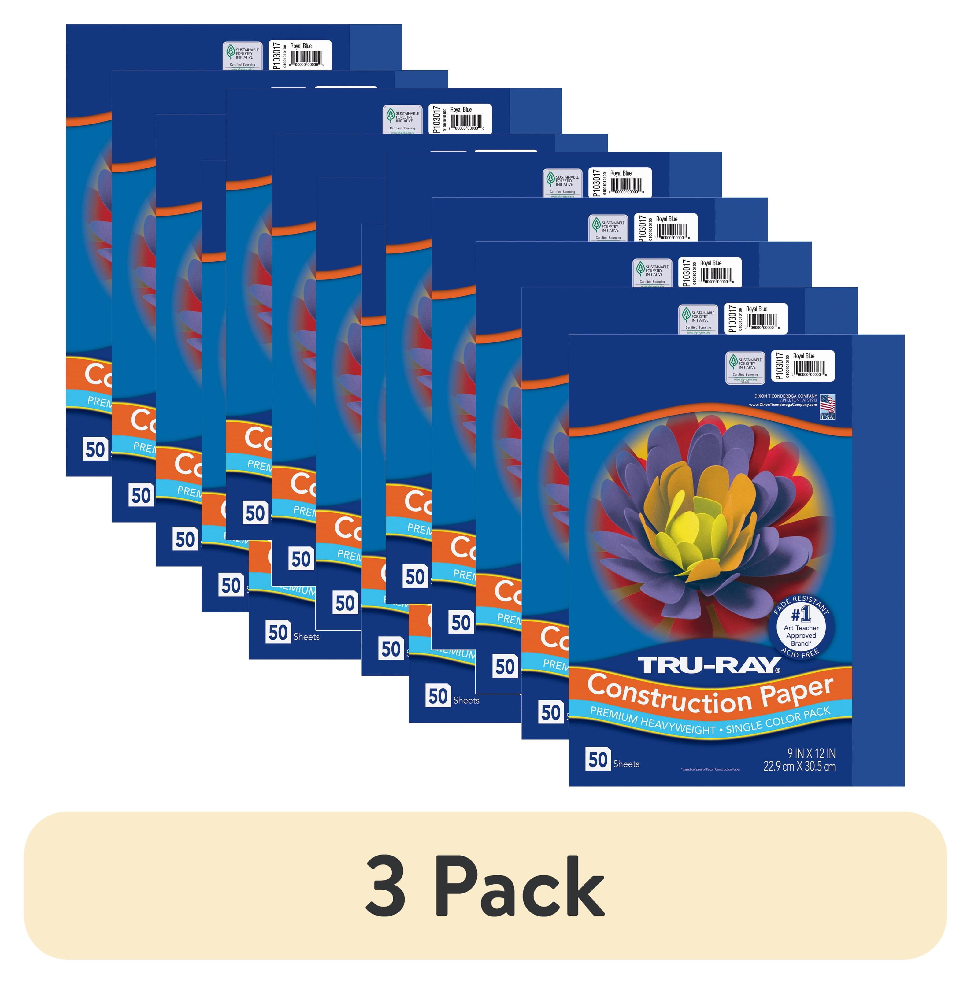 (3 pack) Tru-Ray Construction Paper, Heavyweight, Royal Blue, 9" x 12 ...