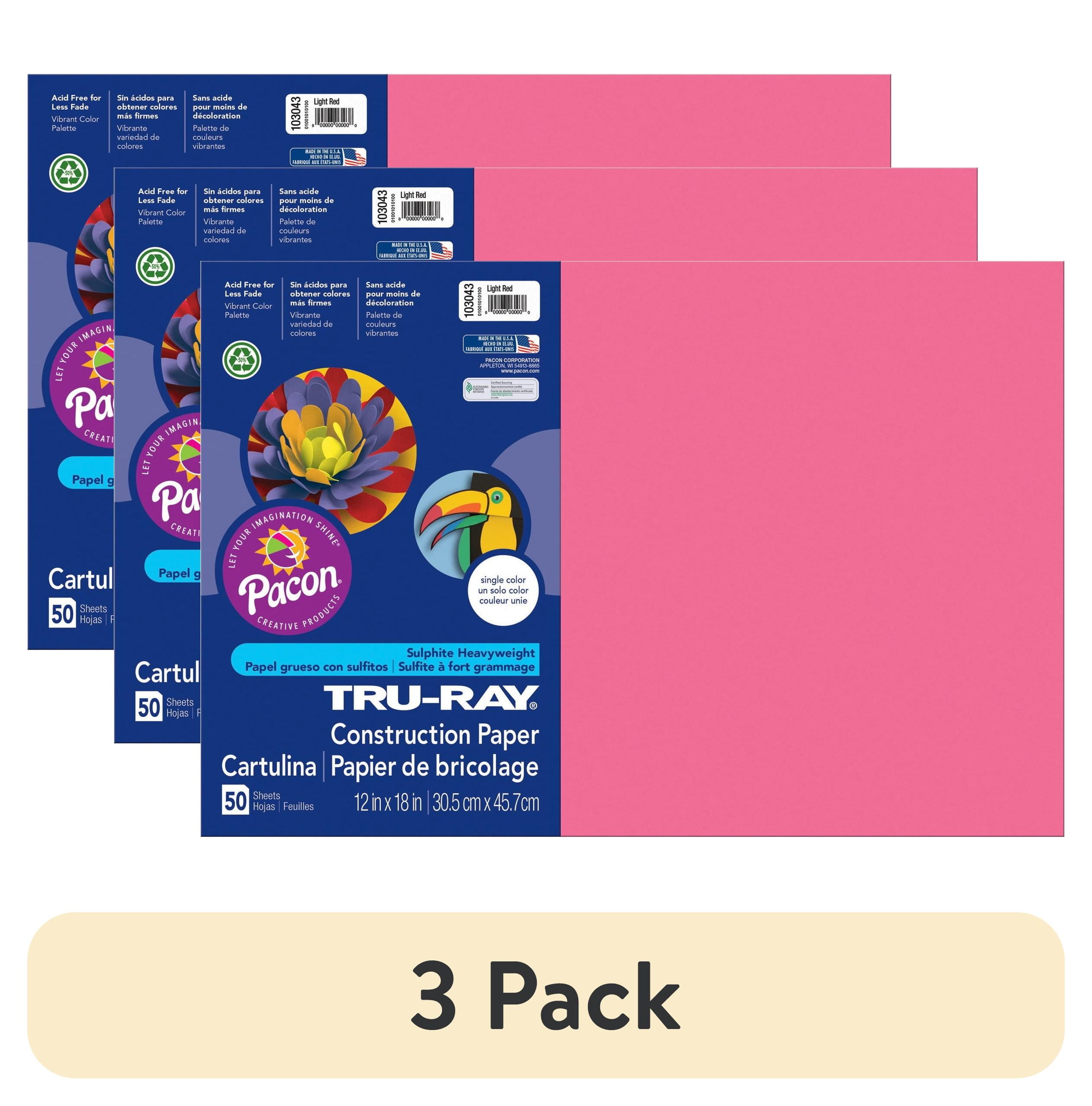 (3 pack) Tru-Ray, PAC103043, Construction Paper, 1 Pack, Light Red ...