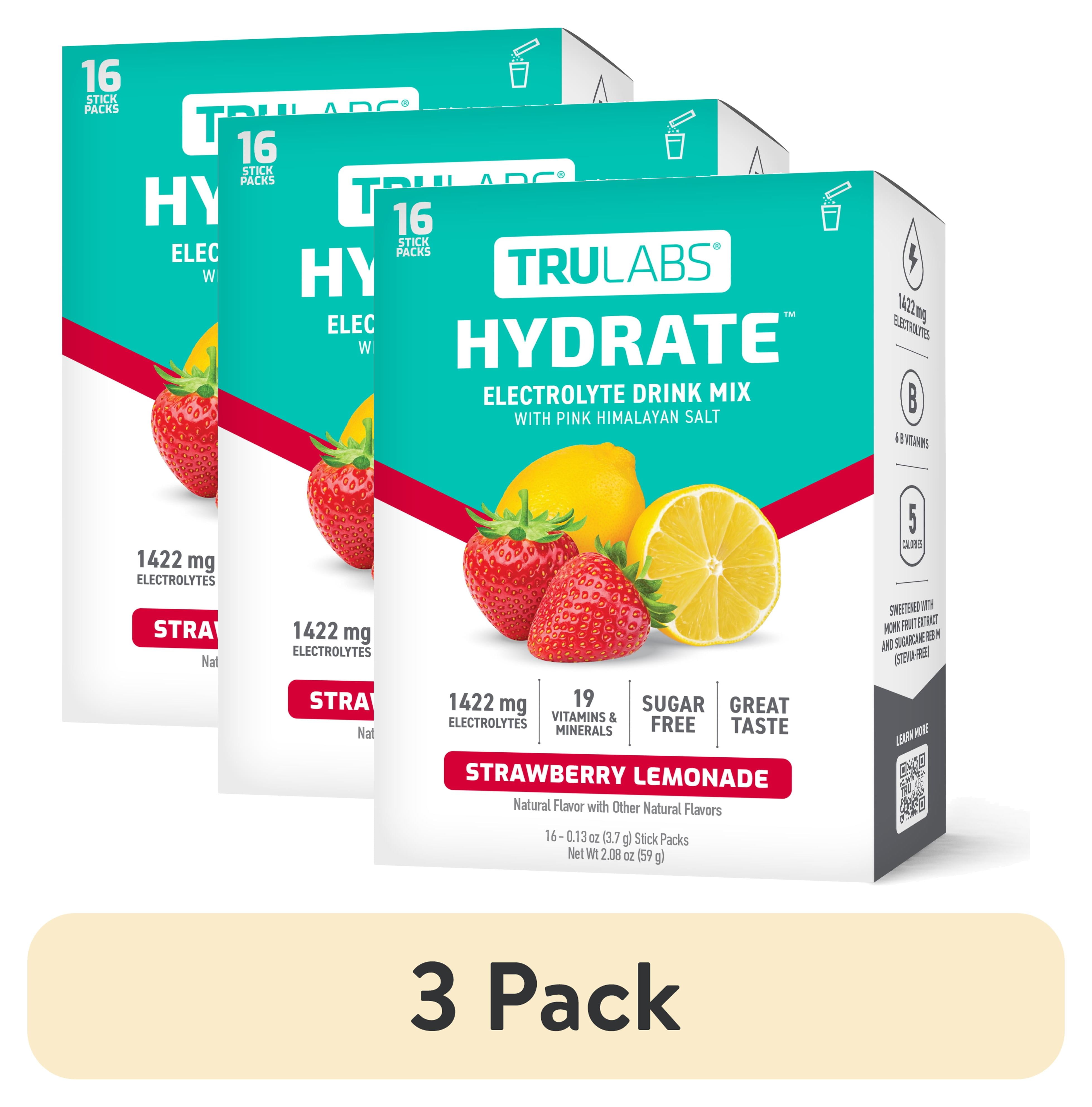 (3 pack) TruLabs® Hydrate Powders Strawberry Lemonade, 16 Servings ...