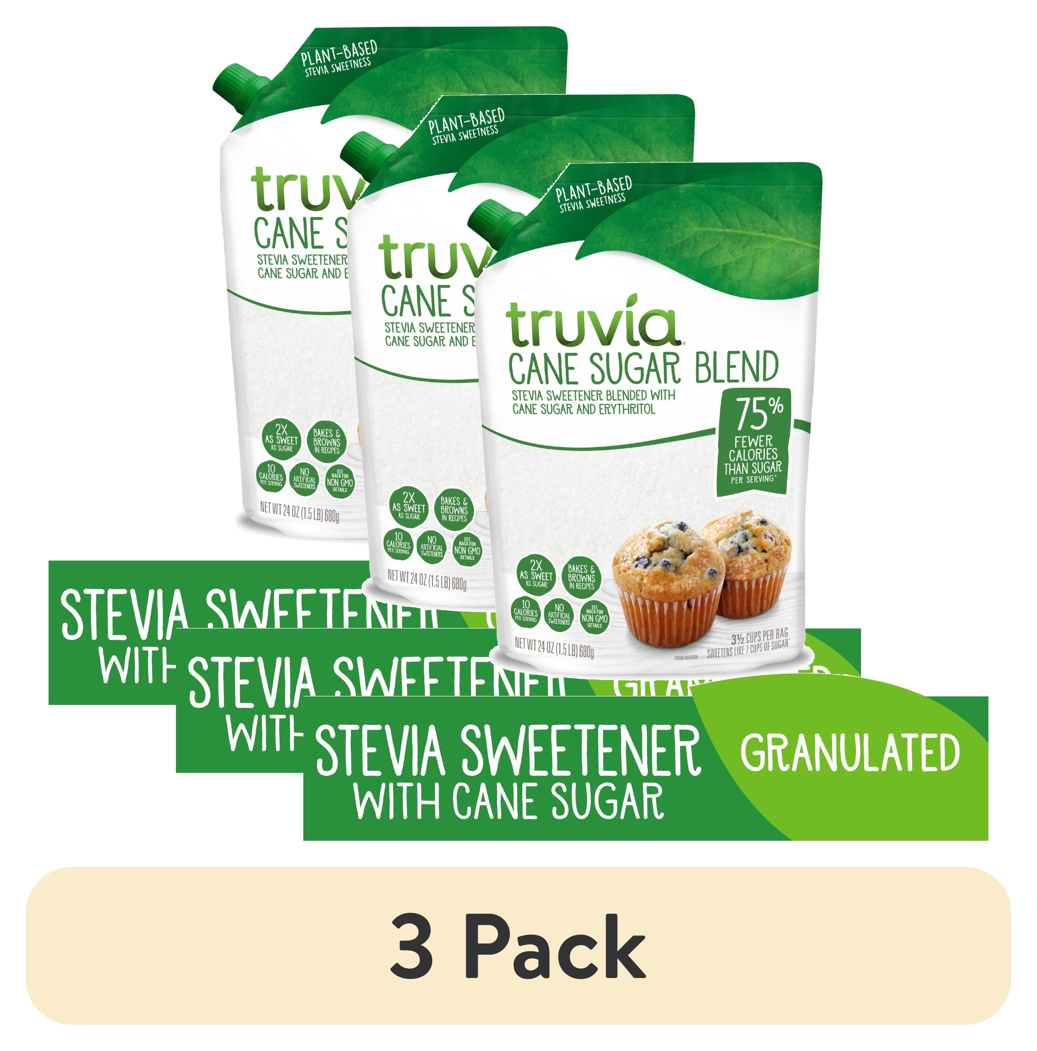 (3 pack) Truvia Cane Sugar Blend, Mix of Stevia Sweetener and Cane ...