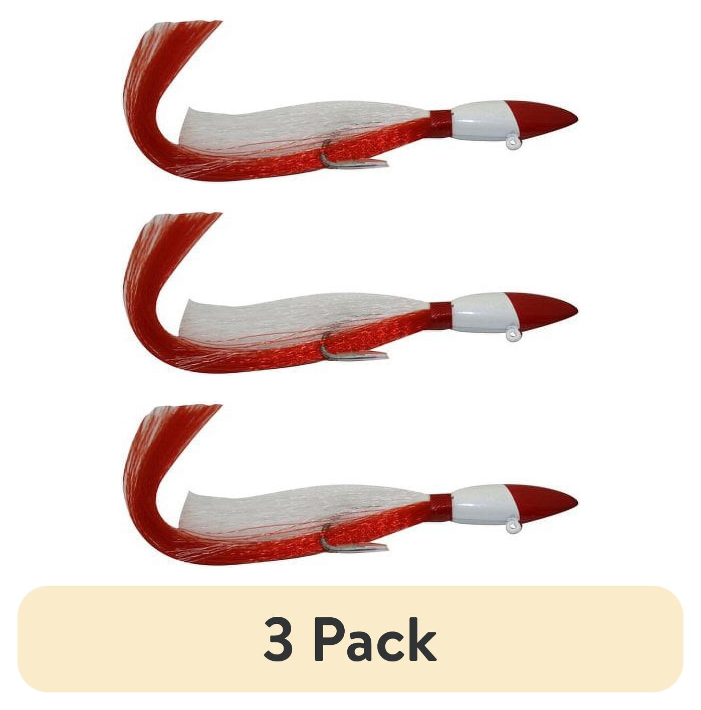 (3 pack) Tsunami Buster Red Tail Jig 1.5 oz. – Red Head, White Mylar ...