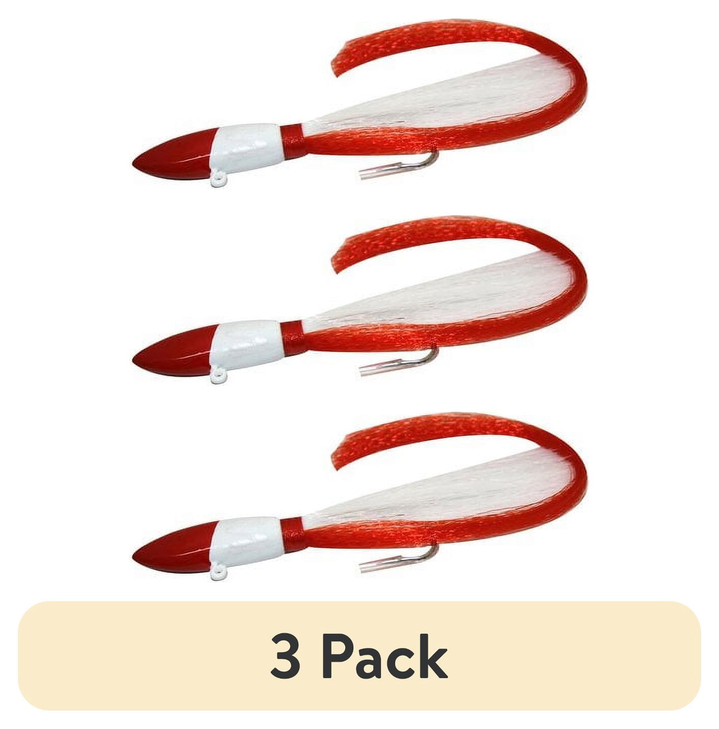 (3 pack) Tsunami Buster Red Tail Jig 2 oz. – Red Head, White Mylar Tail ...