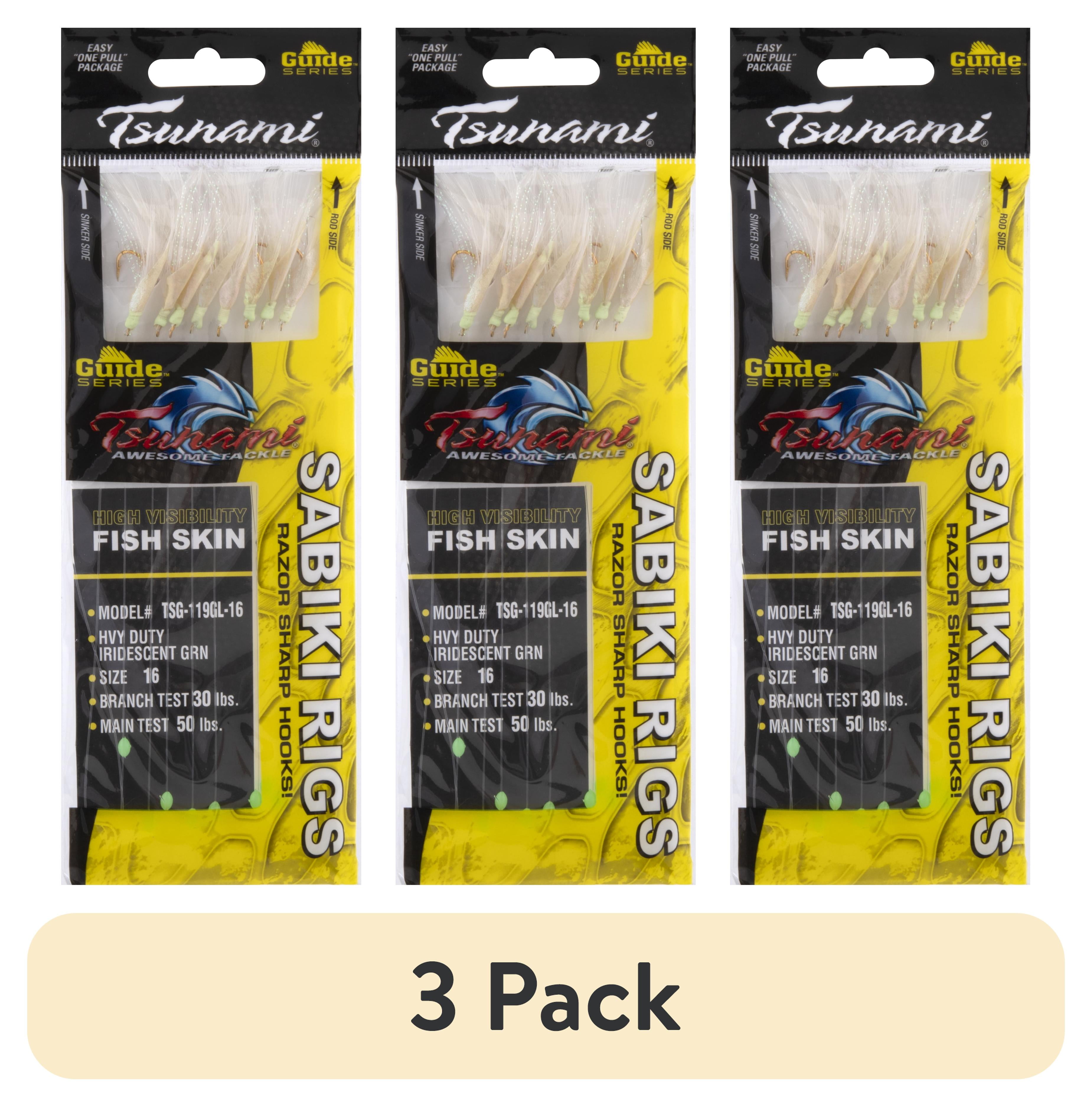 (3 pack) Tsunami Guide Series Fishing Lures, Iridescent Green Glow, for ...