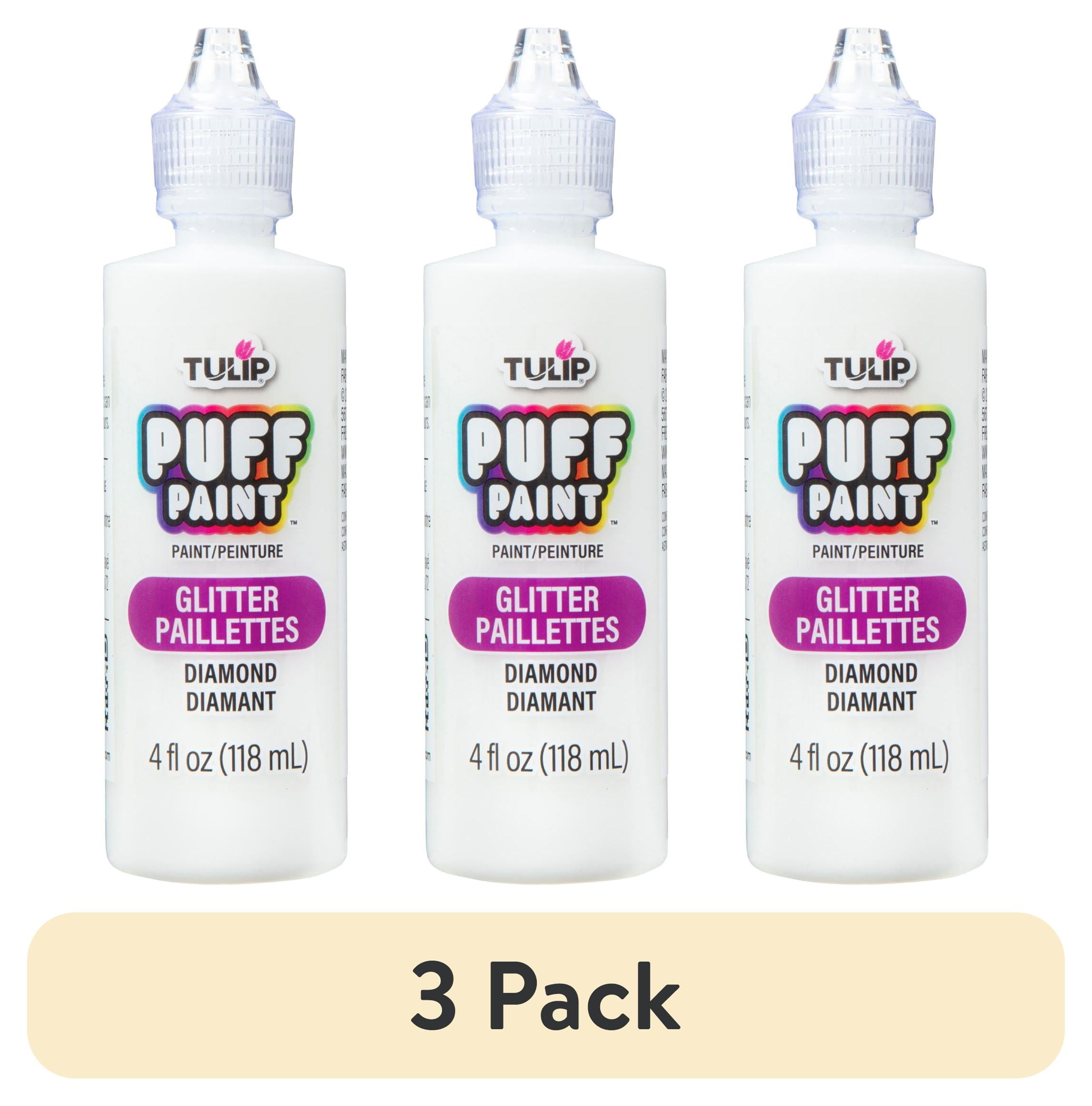 (3 pack) Tulip Puff Fabric Paint, Diamond Glitter, 4 fl oz, Liquid Gel ...