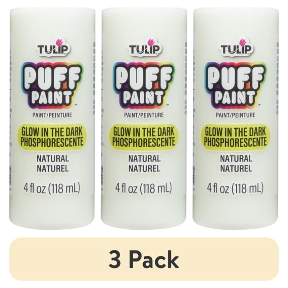 (3 pack) Tulip Puff Fabric Paint, Glow in the Dark, 4 fl oz, Liquid Gel ...