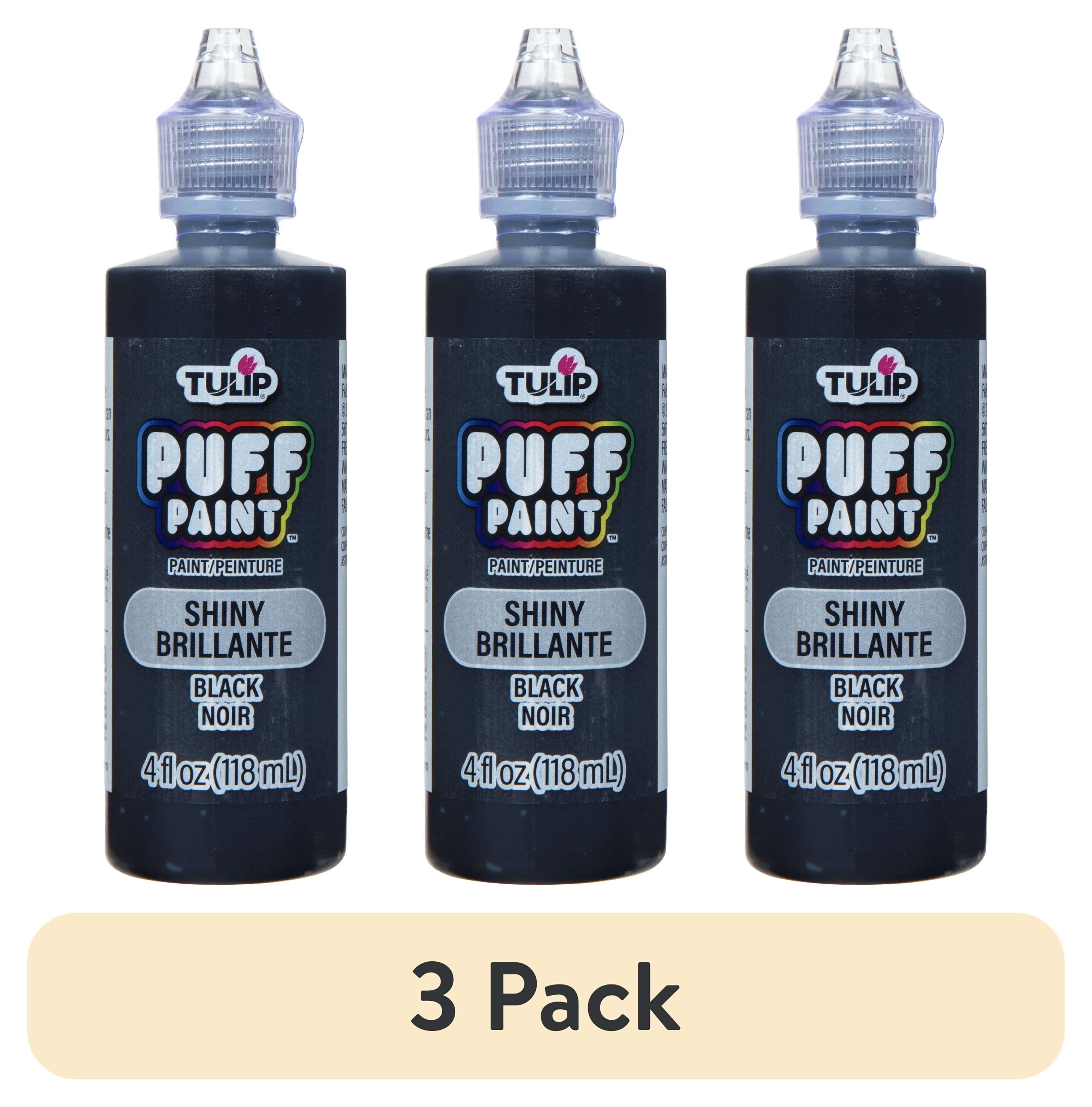 (3 pack) Tulip Puff Fabric Paint, Shiny Black, 4 fl oz, Liquid Gel ...
