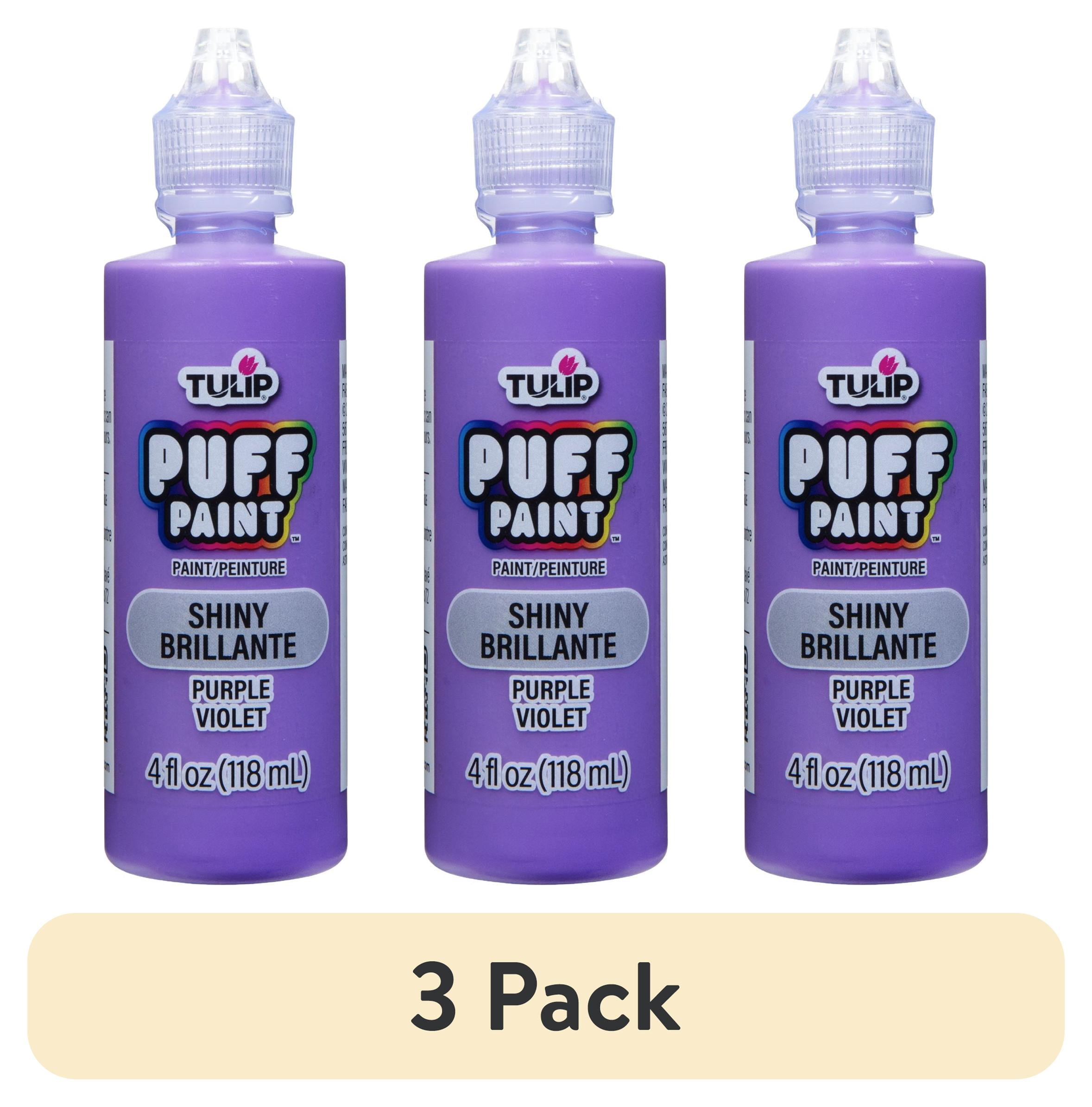 (3 pack) Tulip Puff Fabric Paint, Shiny Purple, 4 fl oz, Liquid Gel ...