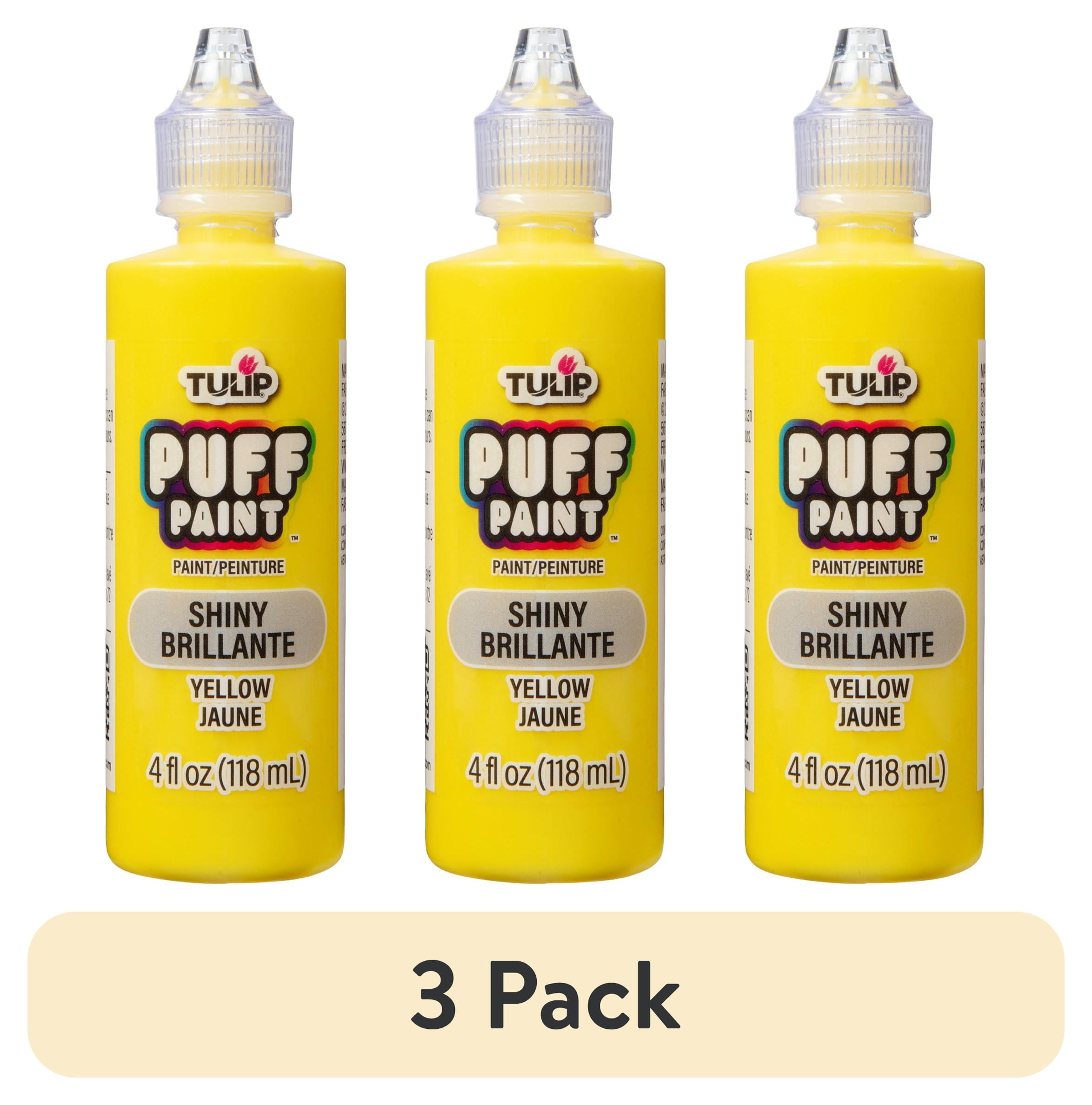 (3 pack) Tulip Puff Fabric Paint, Shiny Yellow, 4 fl oz, Liquid Gel ...