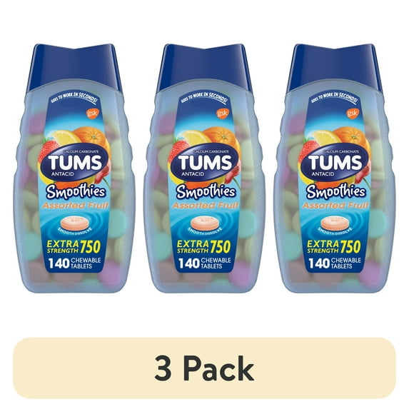 (3 pack) Tums Smoothies Extra Strength Heartburn Relief Chewable ...